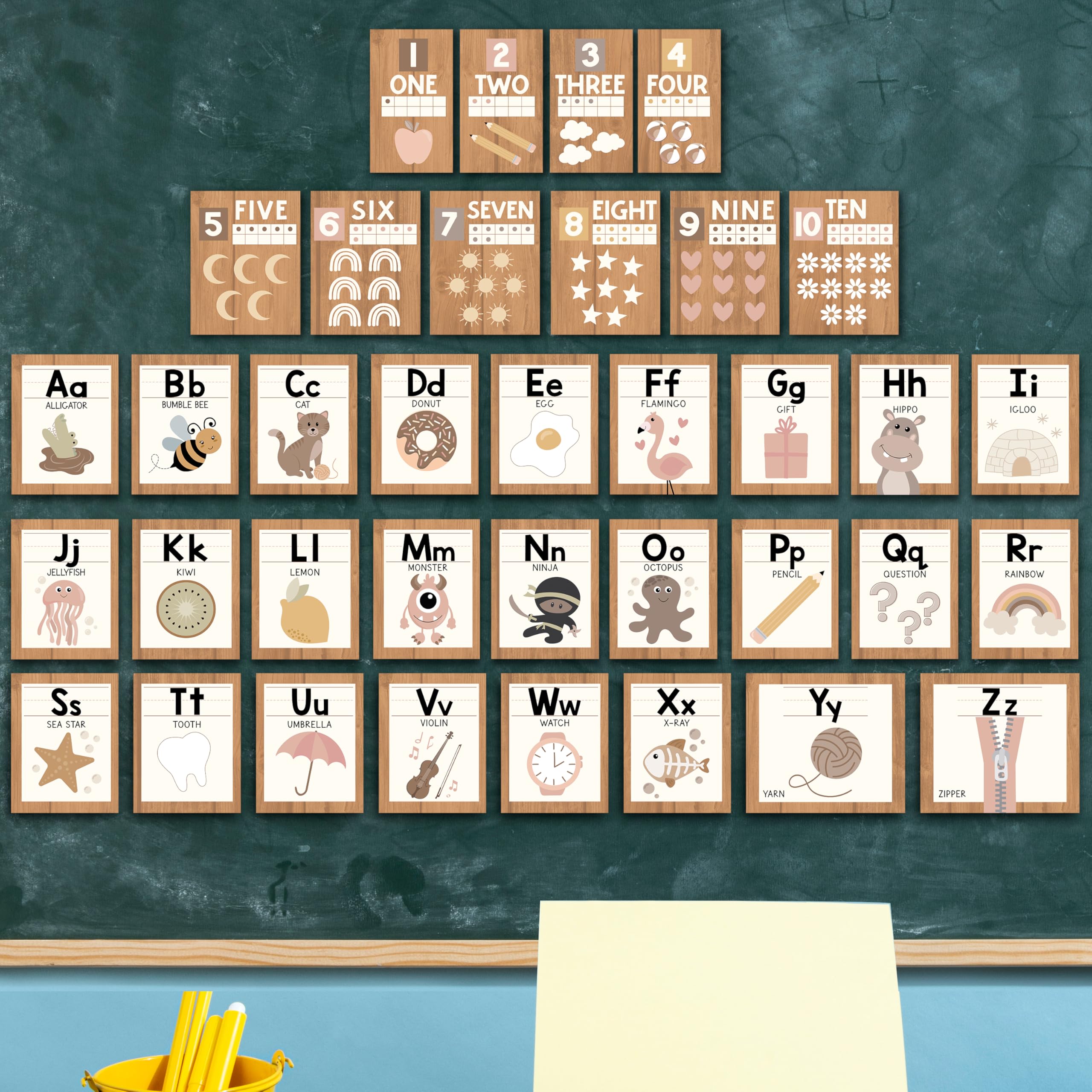 Amazon.com: Hadley Designs Alphabet for Classroom Wall - ABC Letters ...