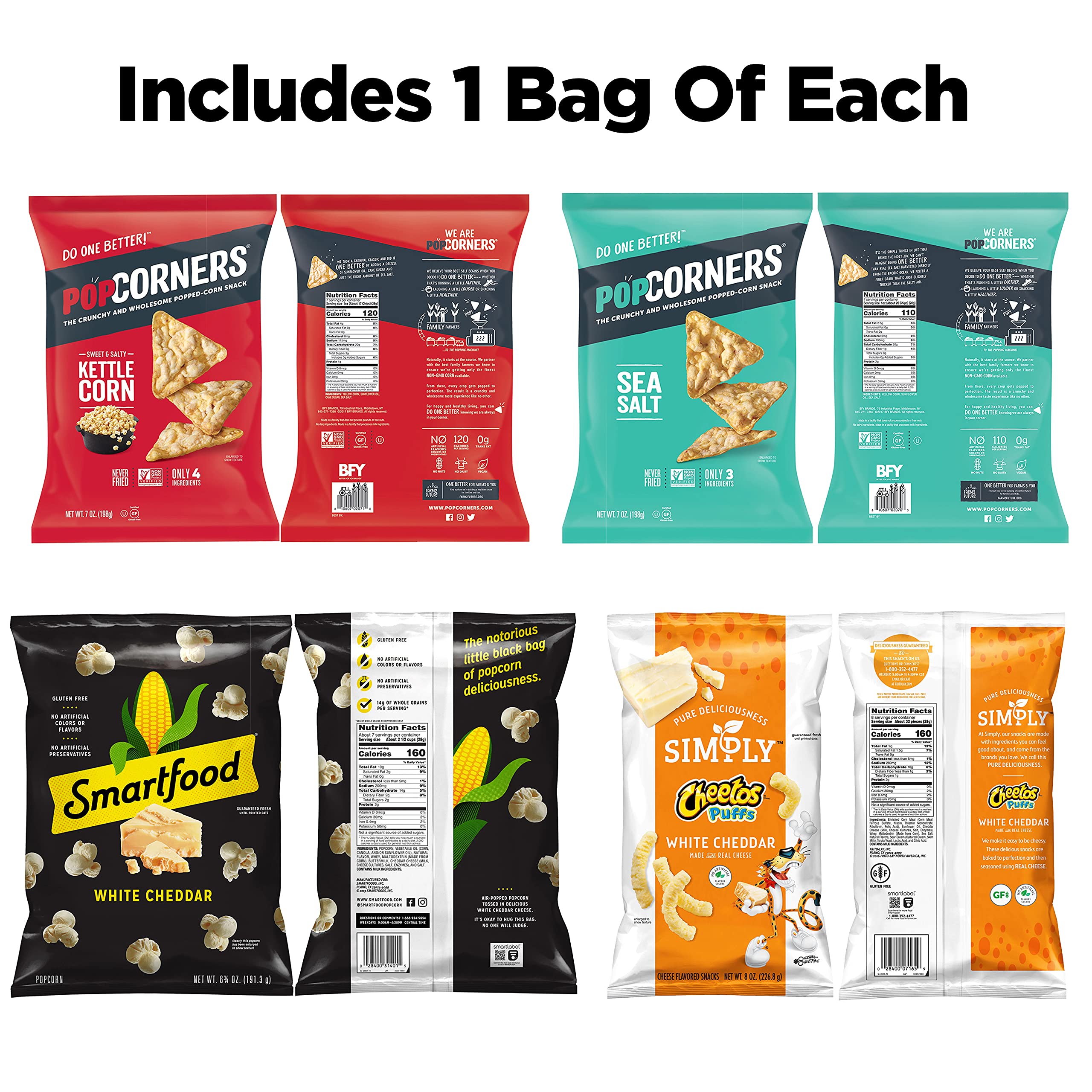 Frito-Lay Smart Snacks Variety Pack, Simply Cheetos, Popcorners ...
