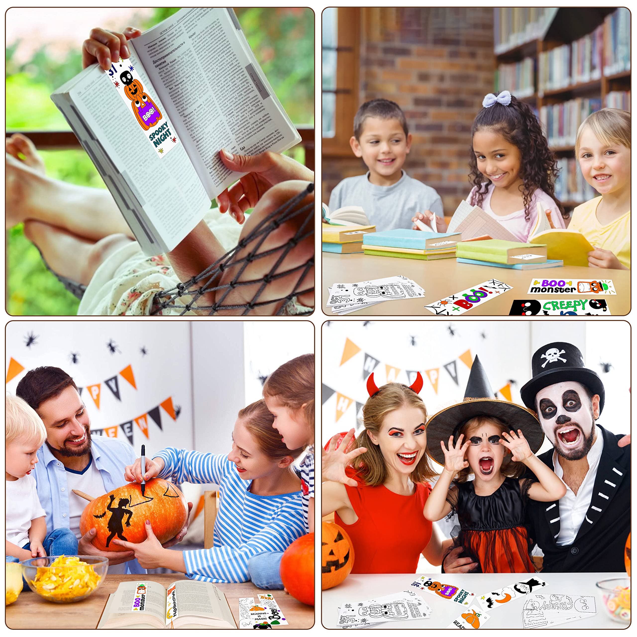 Snapklik.com : 75Pcs Halloween Color Your Own Bookmarks, Kids DIY ...