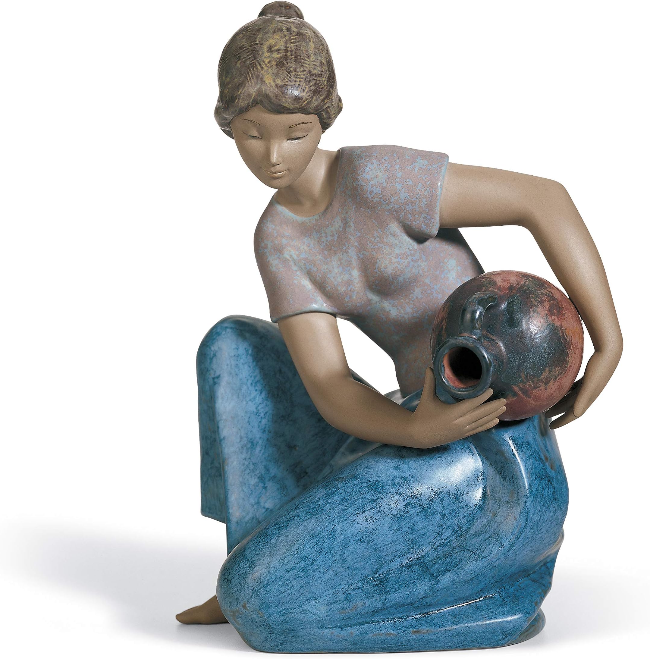 Amazon.com: LLADRÓ Young Shepherdess Woman Figurine. Porcelain Shepherd ...