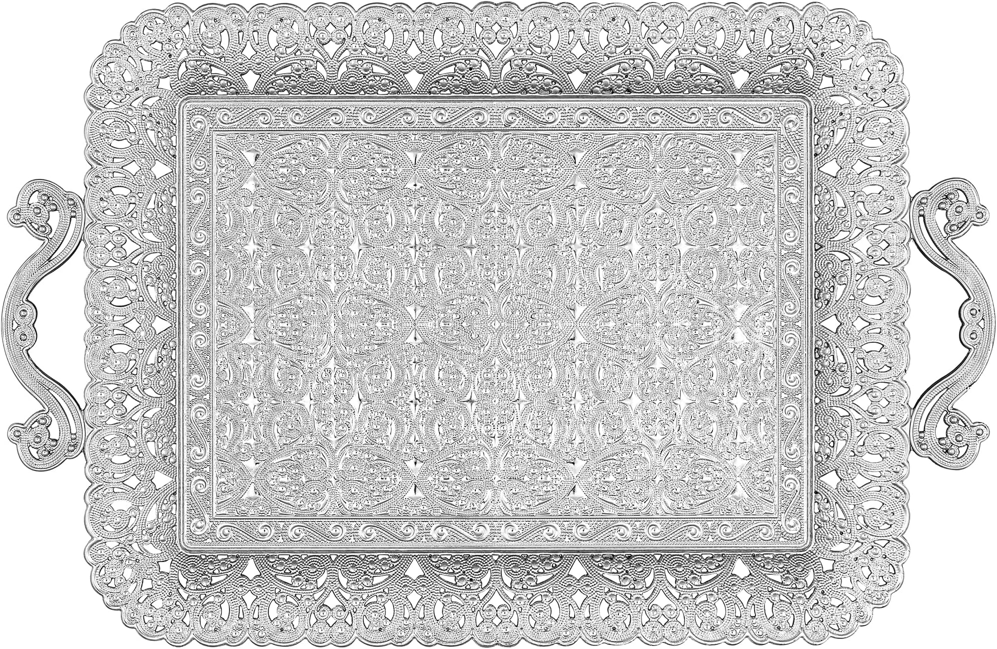 Amazon.com: VOSAREA Stainless Steel Serving Tray Rectangular Metal ...