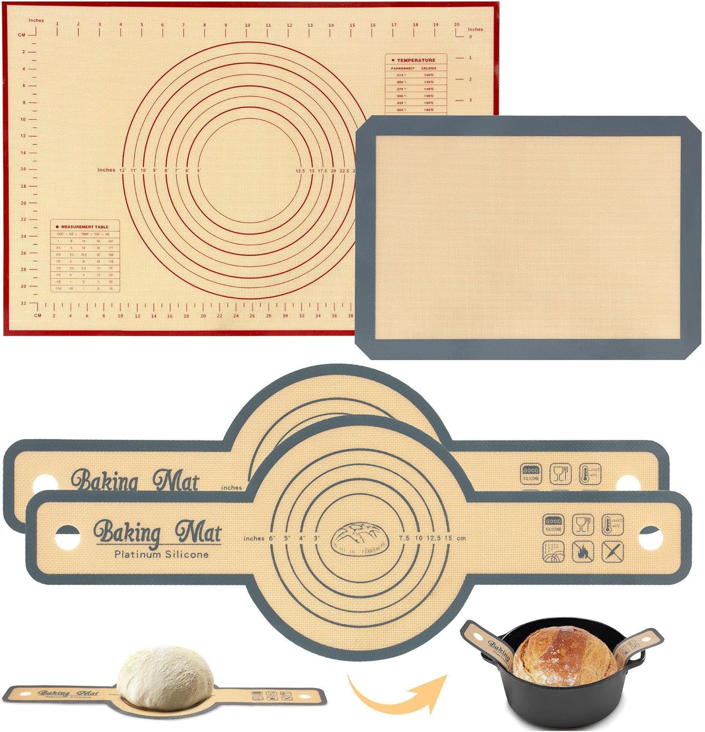 Amazon.com: Tmerri Jw Silicone Bread Sling for Dutch Oven,Non-Stick ...