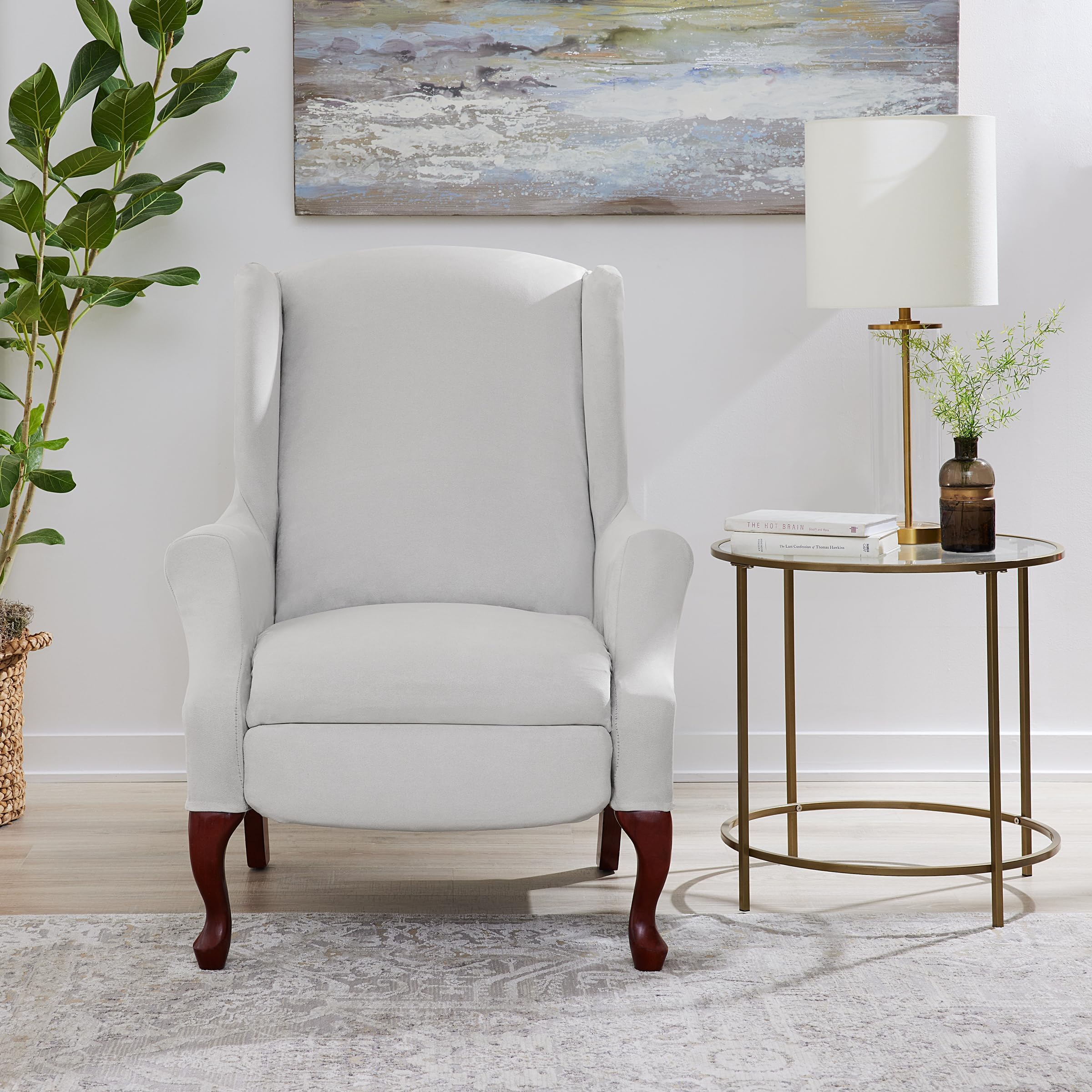 Amazon.com: SureFit Ultimate Stretch Suede Wingback Chair Slipcover ...