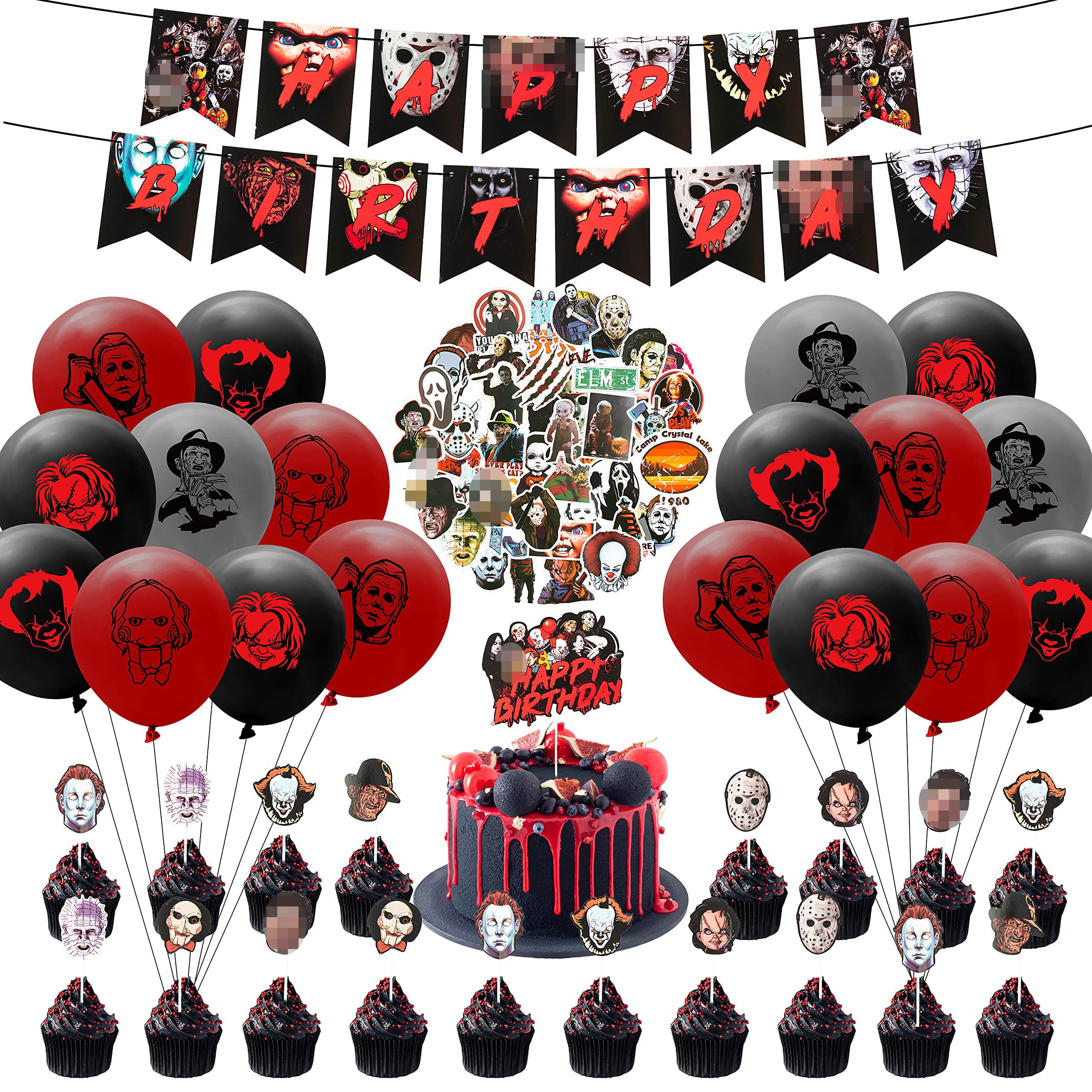 101pcs Horror Classic Movie Character Party Decorations Kit Horror ...