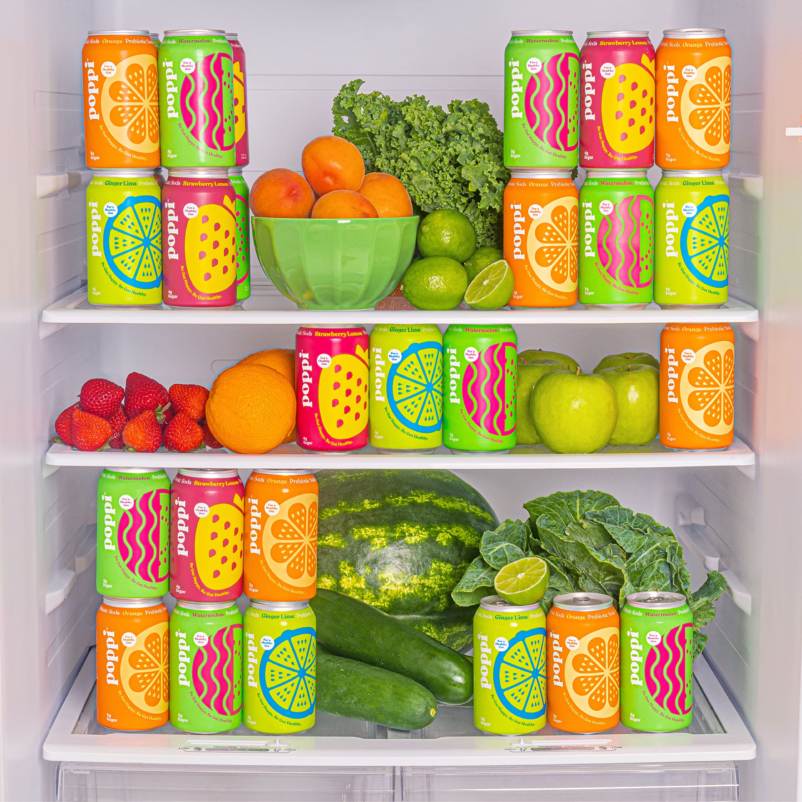 POPPI Sparkling Prebiotic Soda w/ Gut Health & Immunity Benefits ...