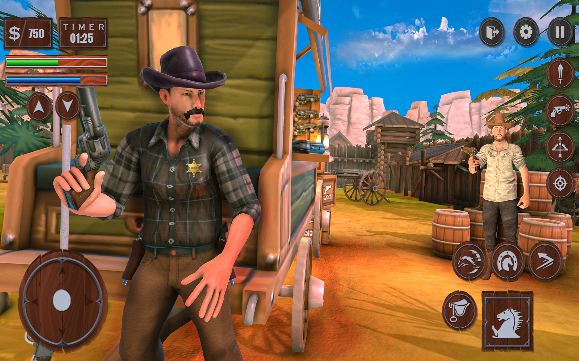 West Cowboy Outlaw Sheriff - Wild west horse riding & gunfighter games ...