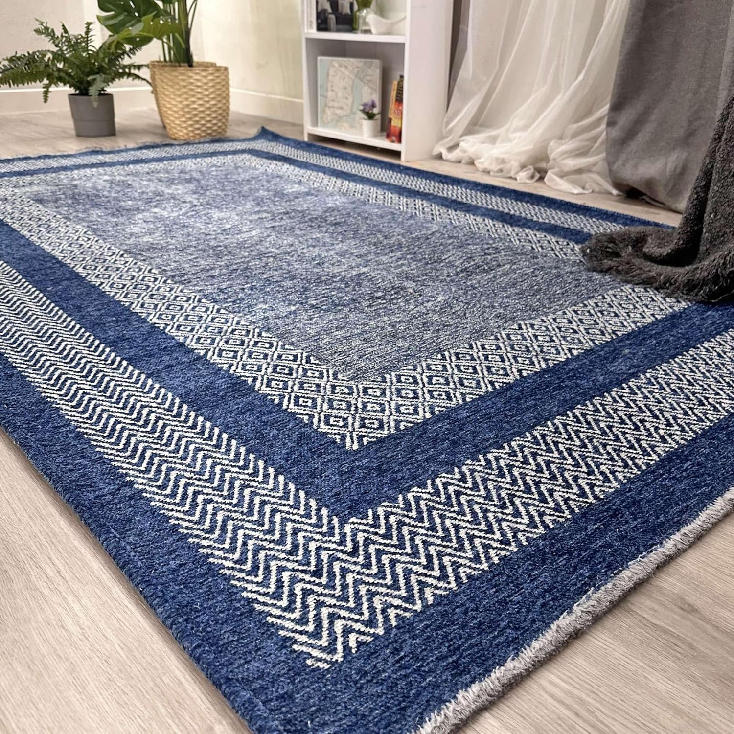 Amazon.com: Alfa Rich 3x5 Navy Blue Washable Area Rugs for Living Room ...