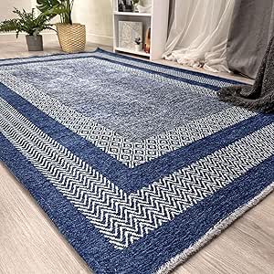 Amazon.com: Alfa Rich 3x5 Navy Blue Washable Area Rugs for Living Room ...