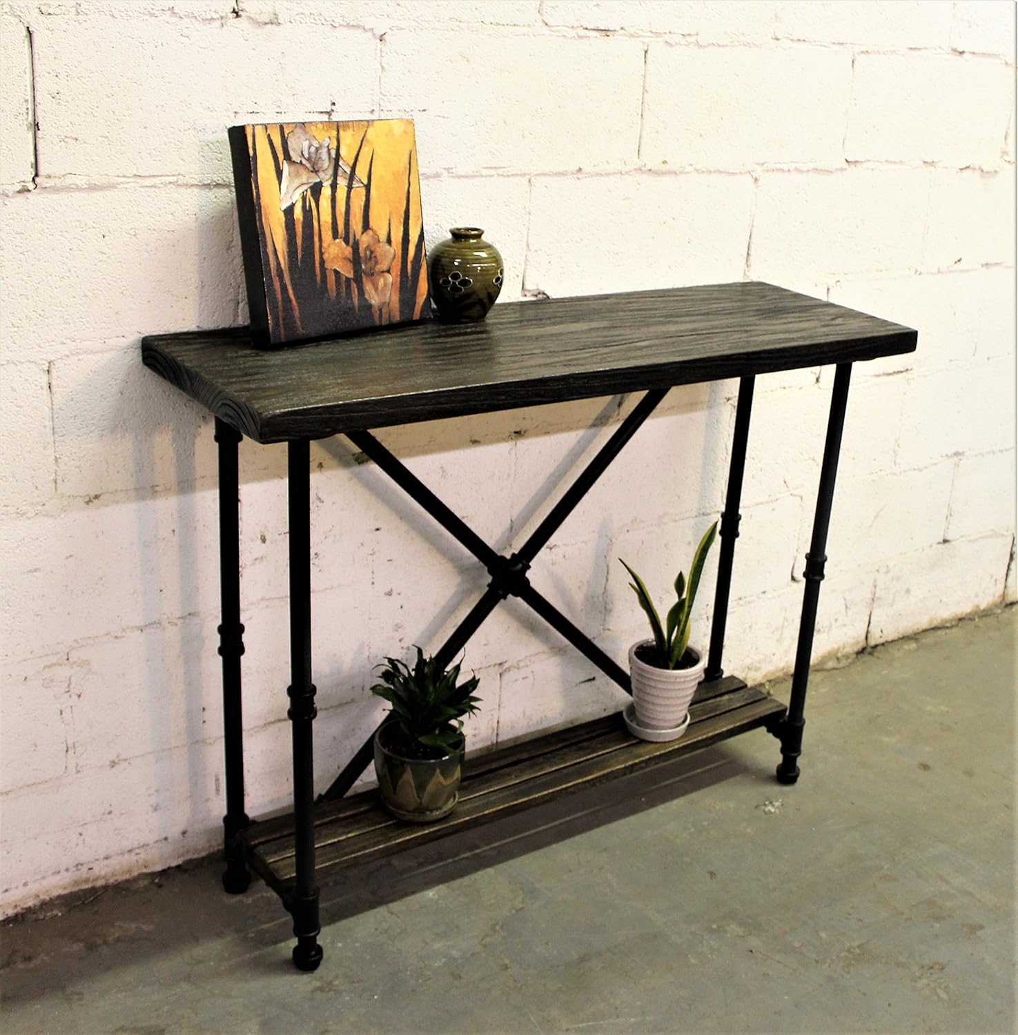 Amazon.com: Furniture Pipeline Industrial, 2-Tier Console-Sofa Hall ...