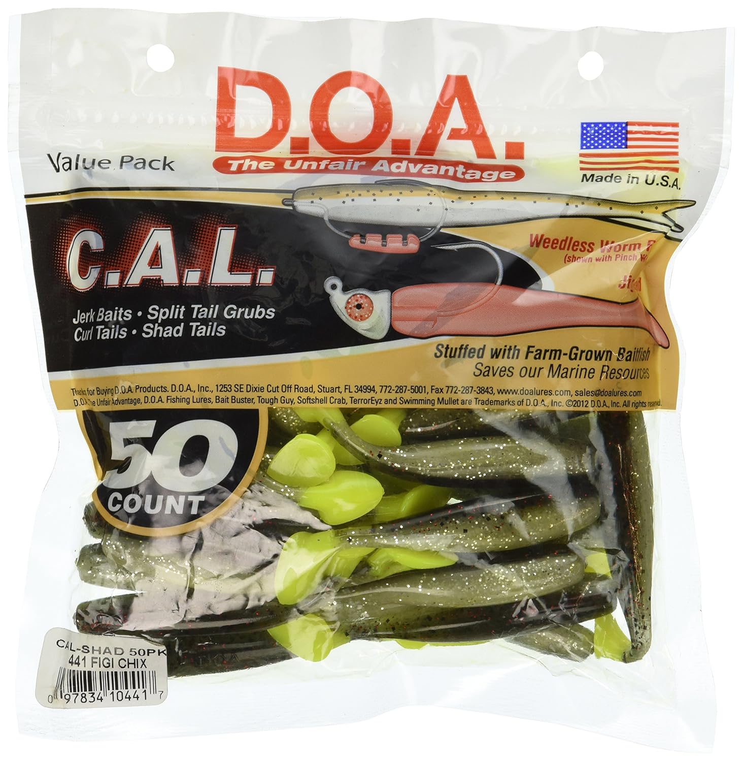 DOA Cal Shad Tail 3 1/2-" Figi Chicken Bait (50-Pack) : Amazon.in ...