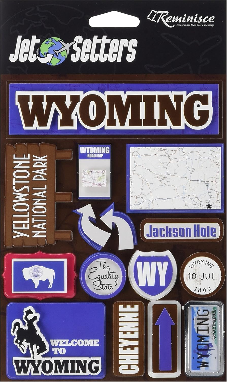 Amazon.com: REMINISCE Jet Setters Self-Adhesive Epoxy Embellishments ...