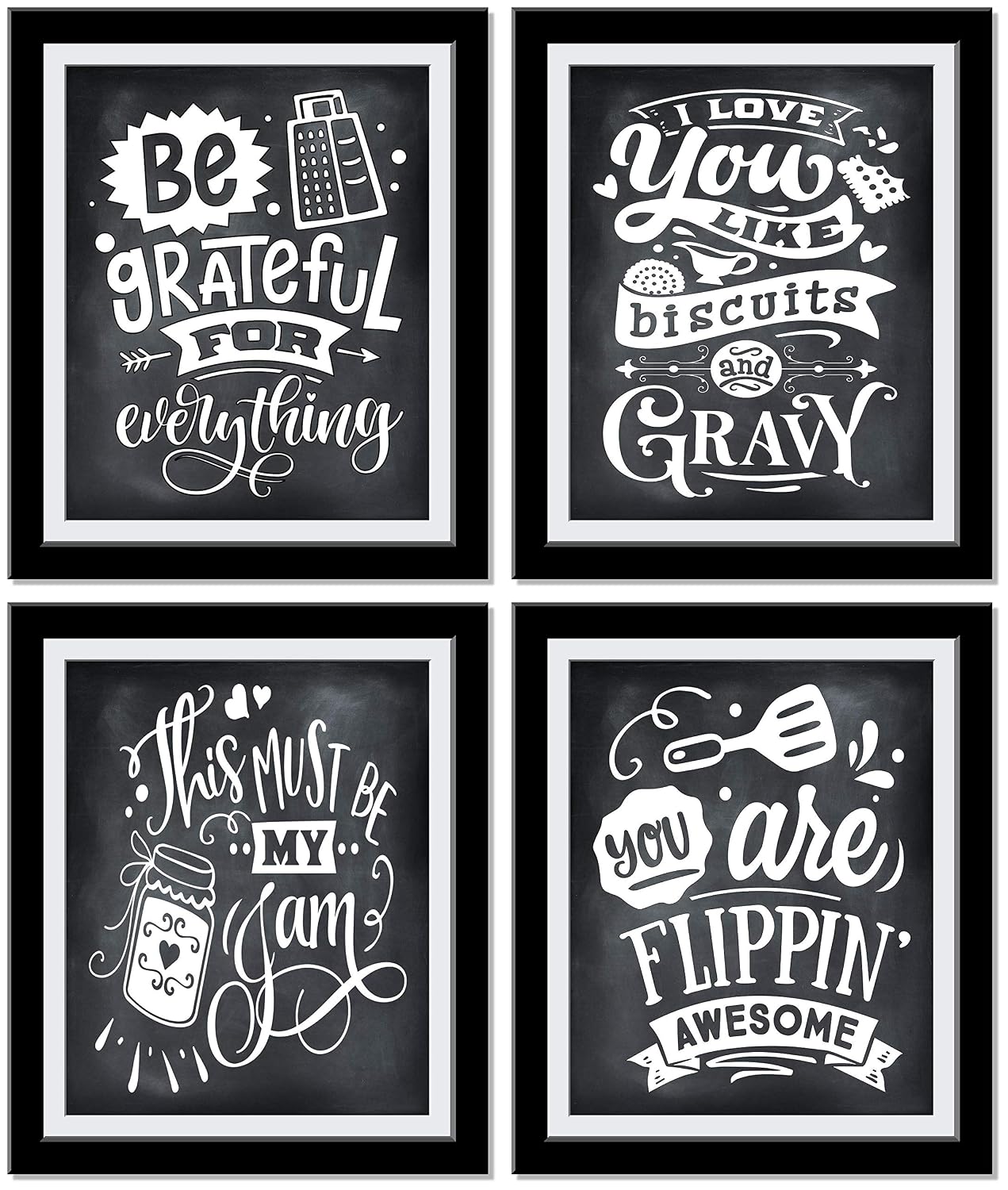 Amazon.com: Funny Kitchen Signs, Set of 4 Feel Good Motivational ...