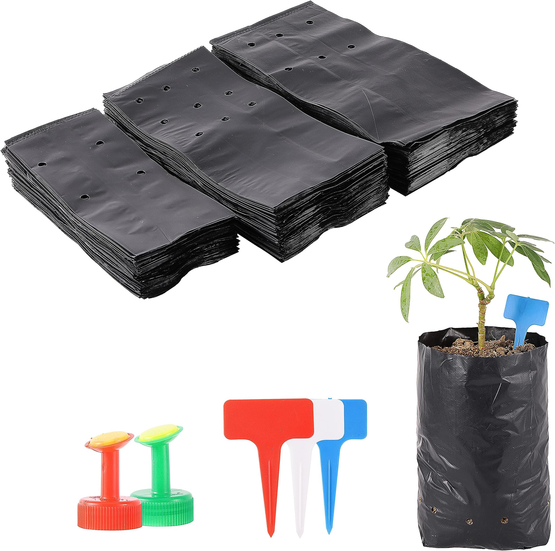 Amazon.com : FULAIERGD 100 Pcs Thicken PE Seedling Bag Fruit Tree ...