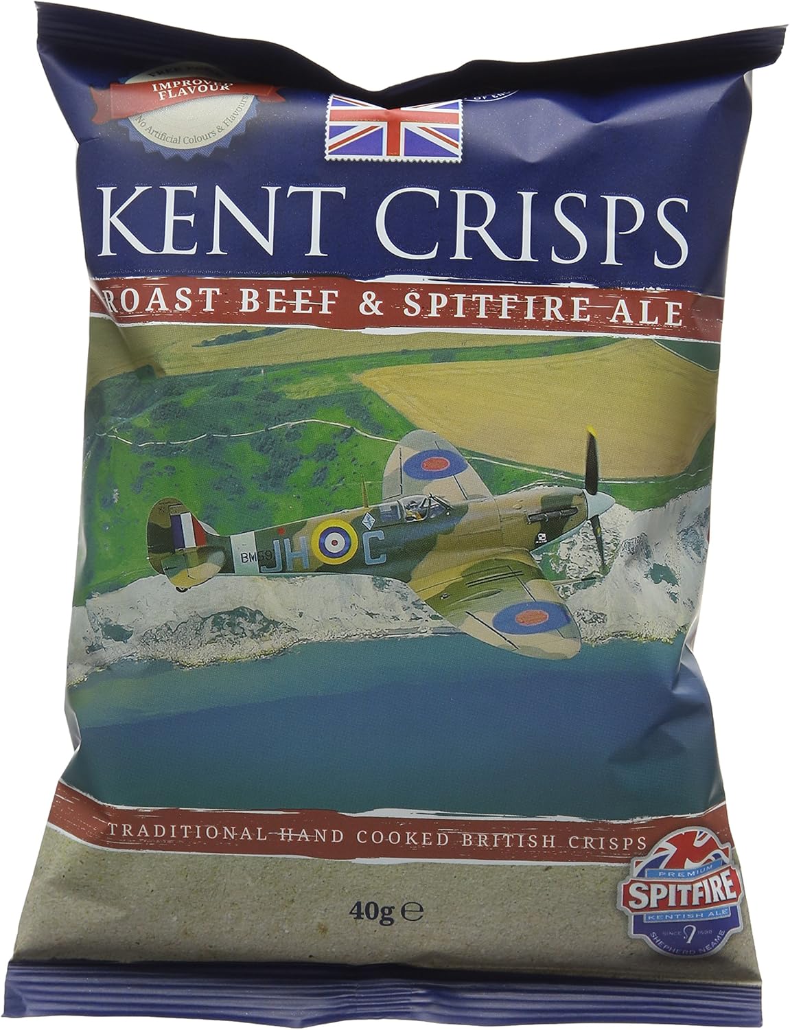 Kent Crisps Roast Beef/Spitfire Ale 40 g (Pack of 20) : Amazon.co.uk ...