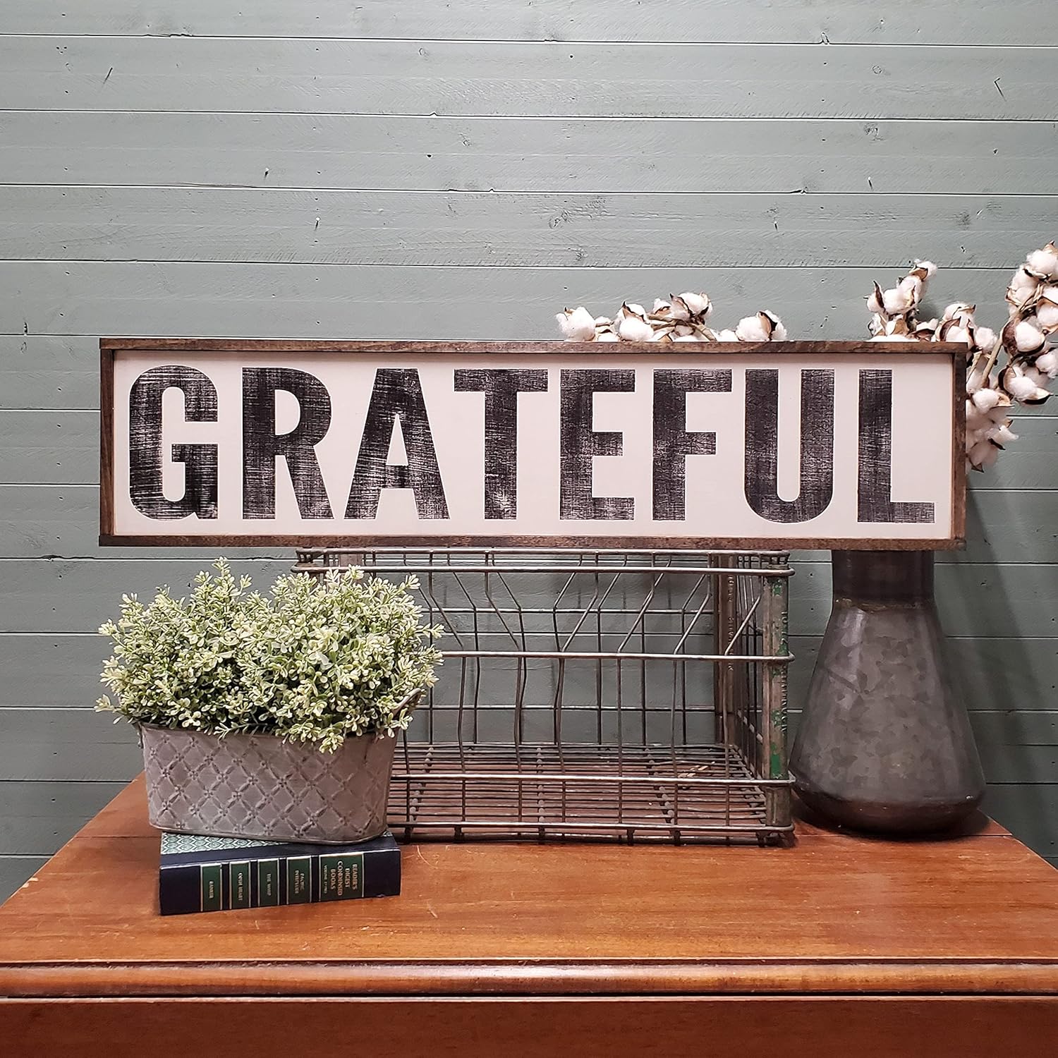 Amazon.com: WIPBLAK Grateful Sign, Grateful Thankful Blessed, Farmhouse ...