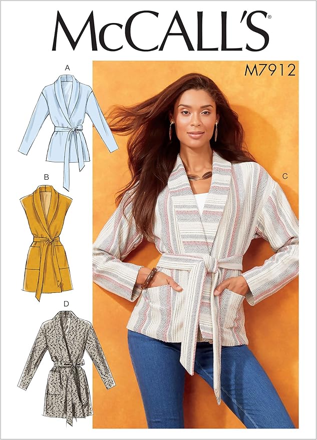 Amazon.com: McCall Pattern Women's Loose Fit Belted Jacket, Sizes 4-14 ...