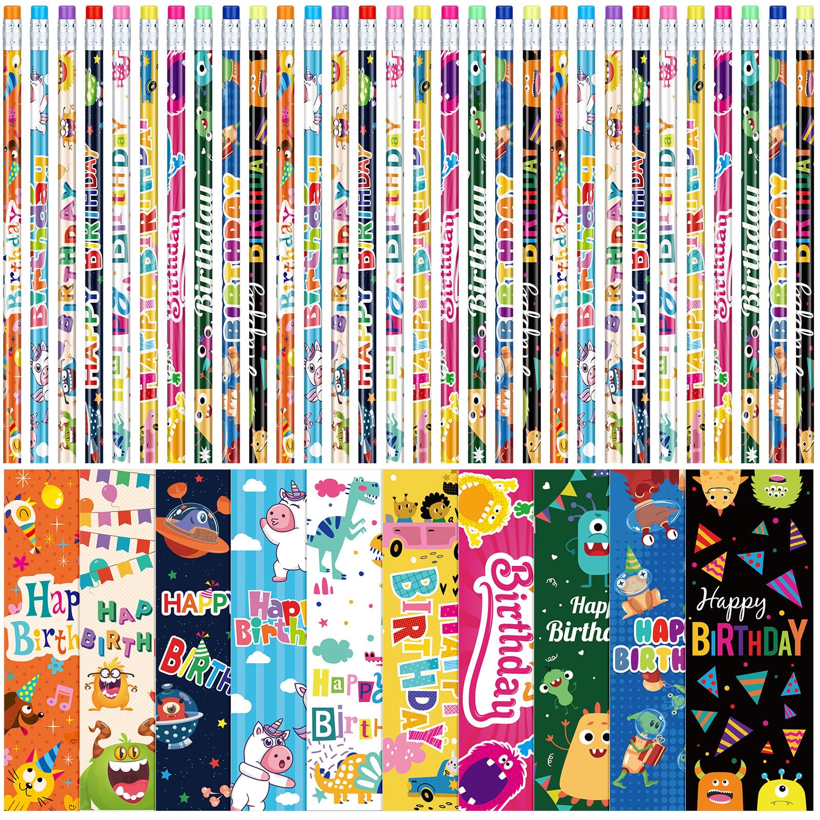 Amazon.com : TecUnite 240 Pcs Birthday Gifts for Students120 Happy ...