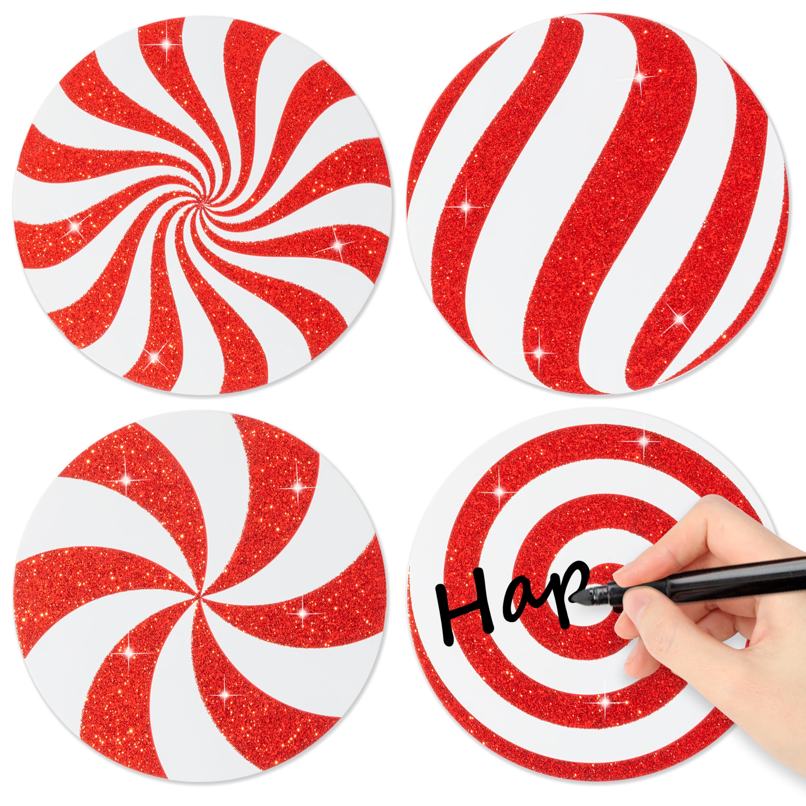 Amazon.com: Christmas Candy Cane Paper Cutouts-100Pcs Glitter Cutouts ...