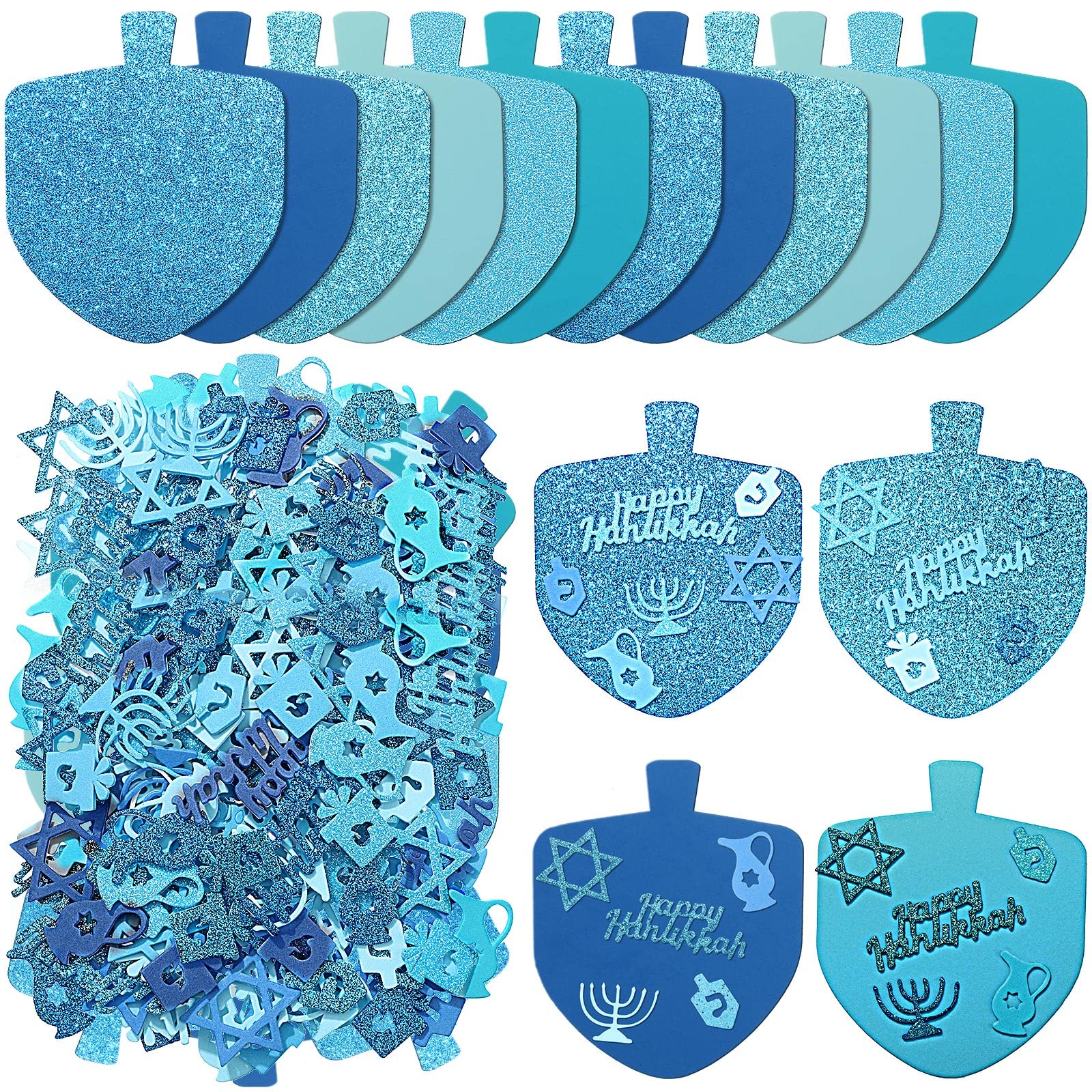 Snapklik.com : 224 Pieces Hanukkah Foam Stickers Chanukah Self Adhesive ...
