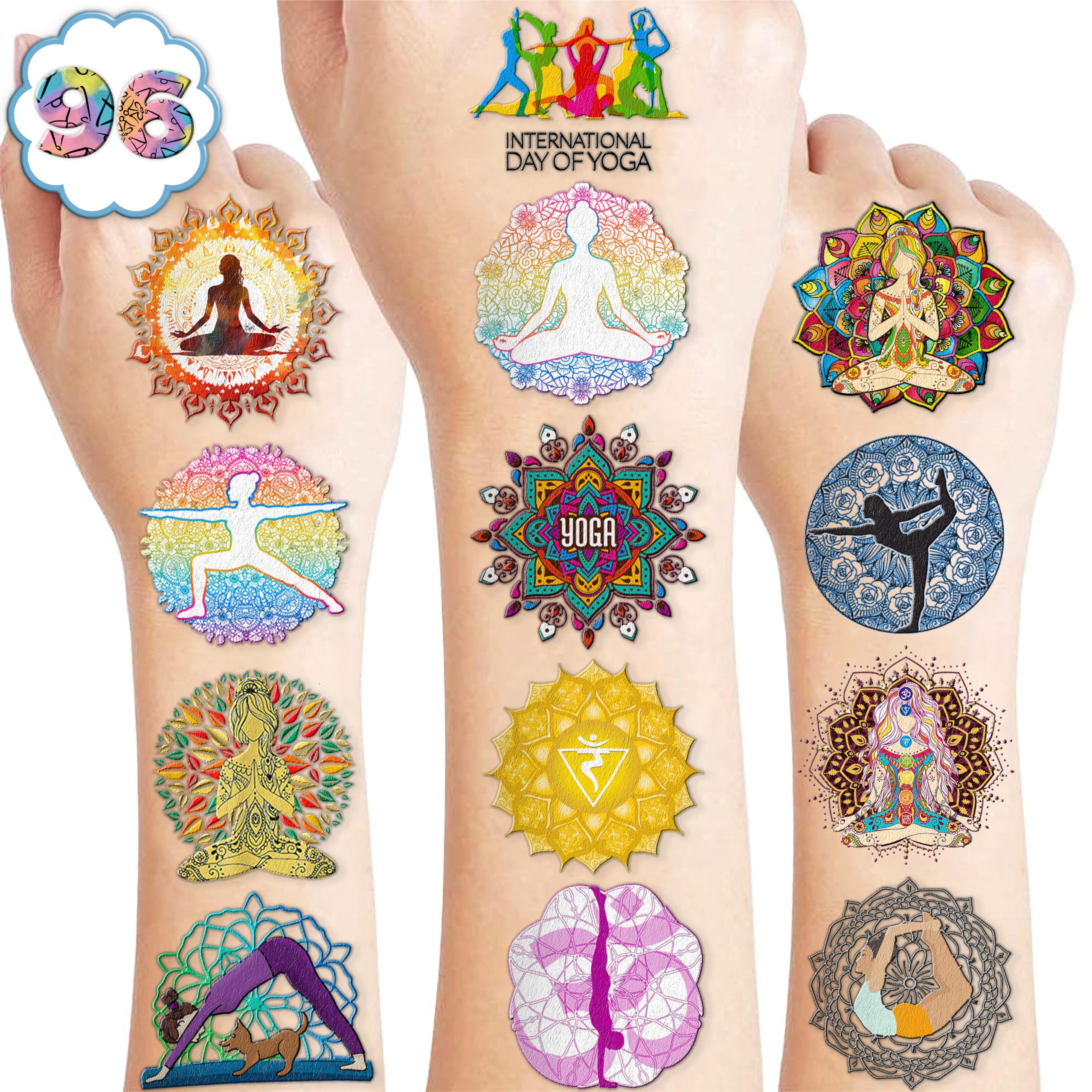 Watercolor Yoga Tattoos