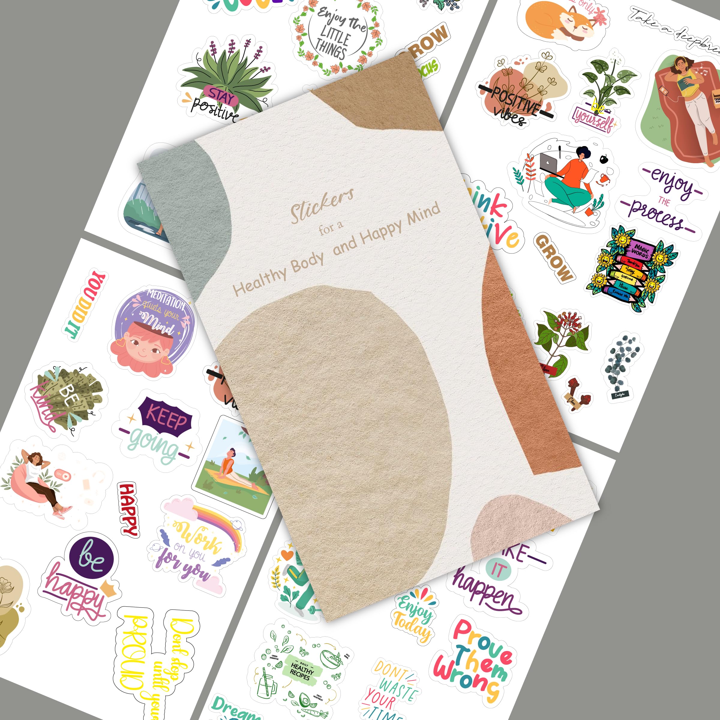 54 Pcs Happy Mind Healthy Body Stickers for Journal Scrapbook DIY Daily ...