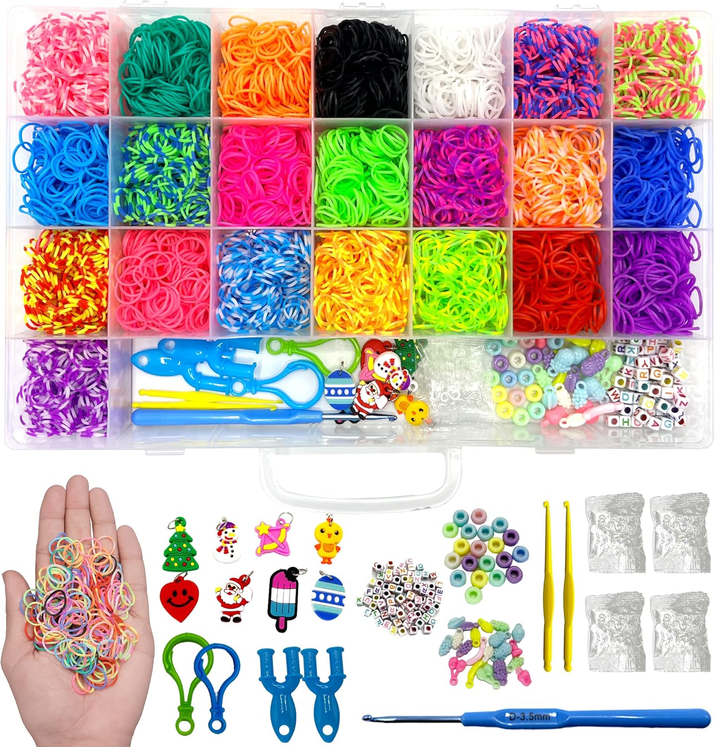Craftsist Aura Colorful Rubber Loom Bands Refill Set Includes 5000 ...