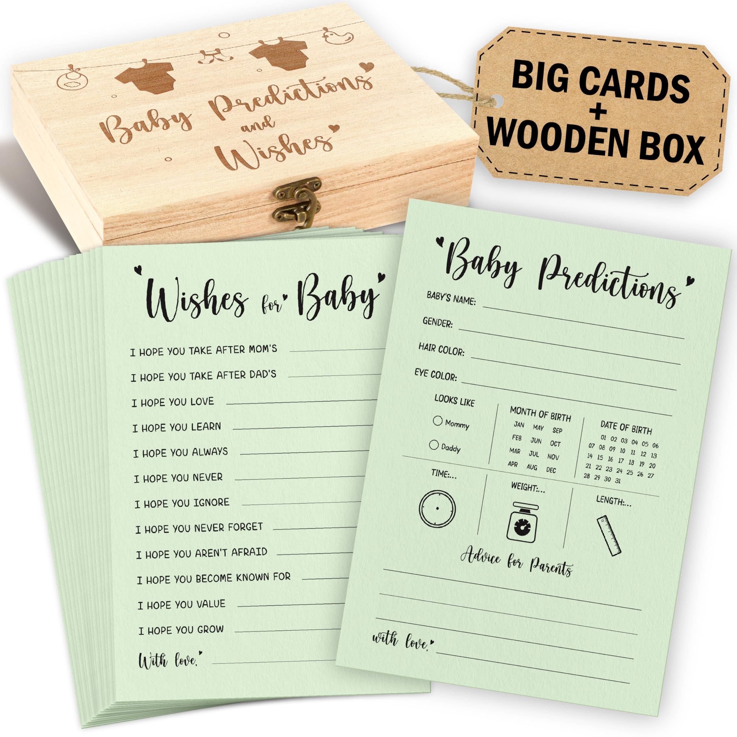 Amazon.com: WOODAMORE Baby Predictions and Advice Cards - 30 Pcs Baby ...
