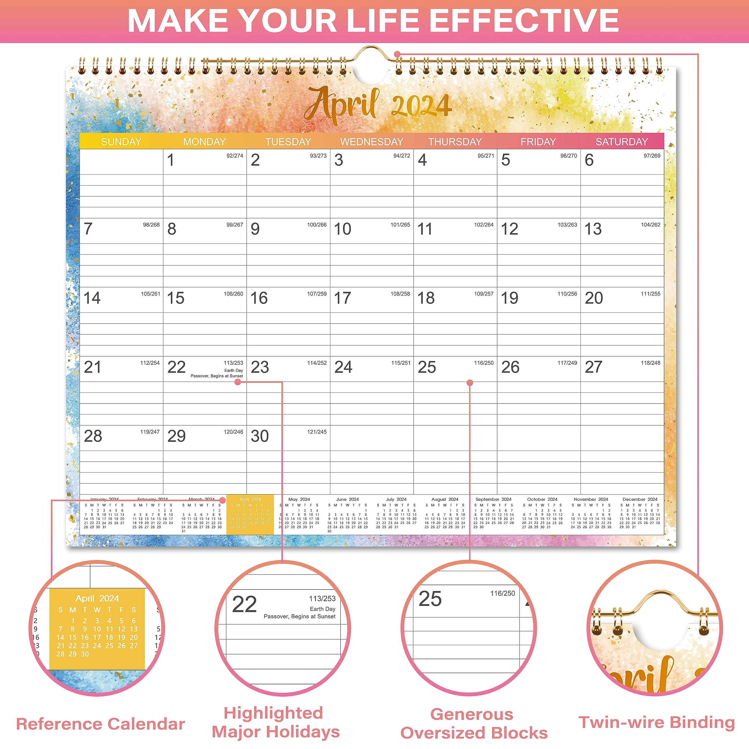 Snapklik.com : Calendar 2024-2024 Calendar, 12 Monthly Wall Calendar ...