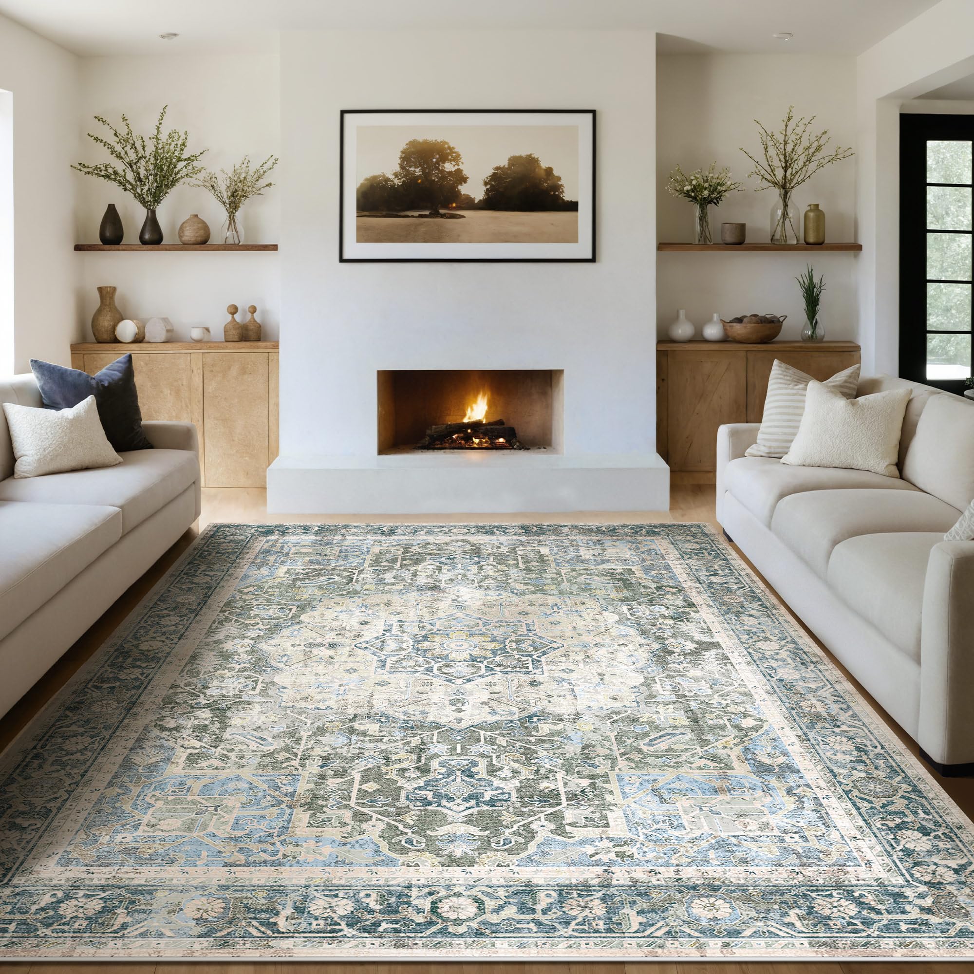 Amazon.com: Kokia 9x12 Area Rugs for Living Room, Machine Washable Non ...