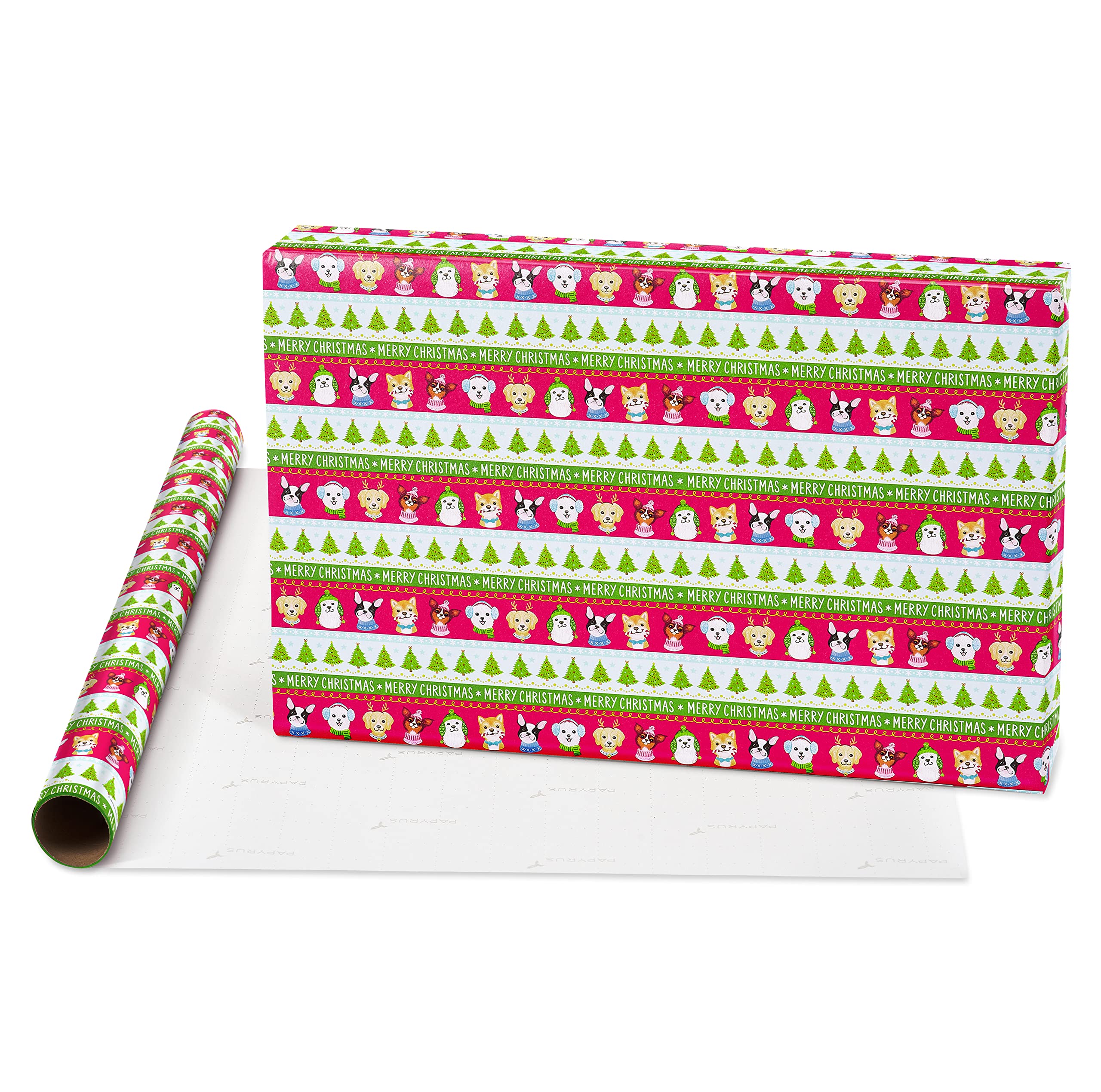 Papyrus Christmas Wrapping Paper Rolls for Kids, Forest Friends ...