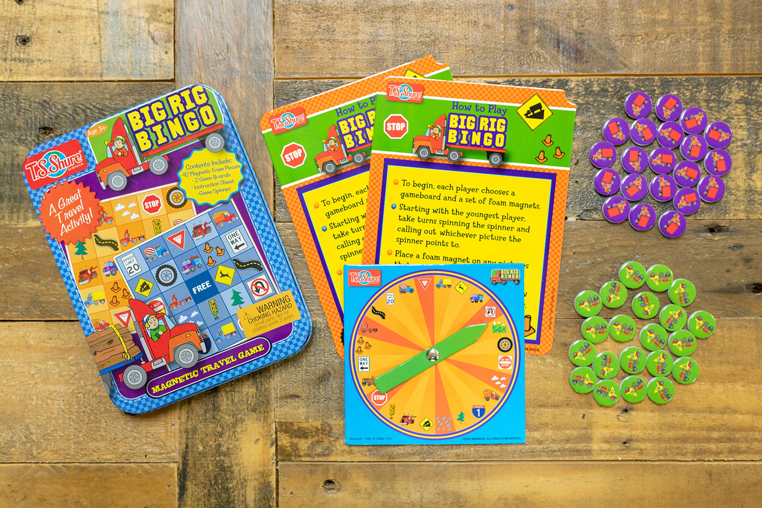 Snapklik.com : Bendon TS Shure Big Rig Trucks Bingo Games Mini Magnetic ...
