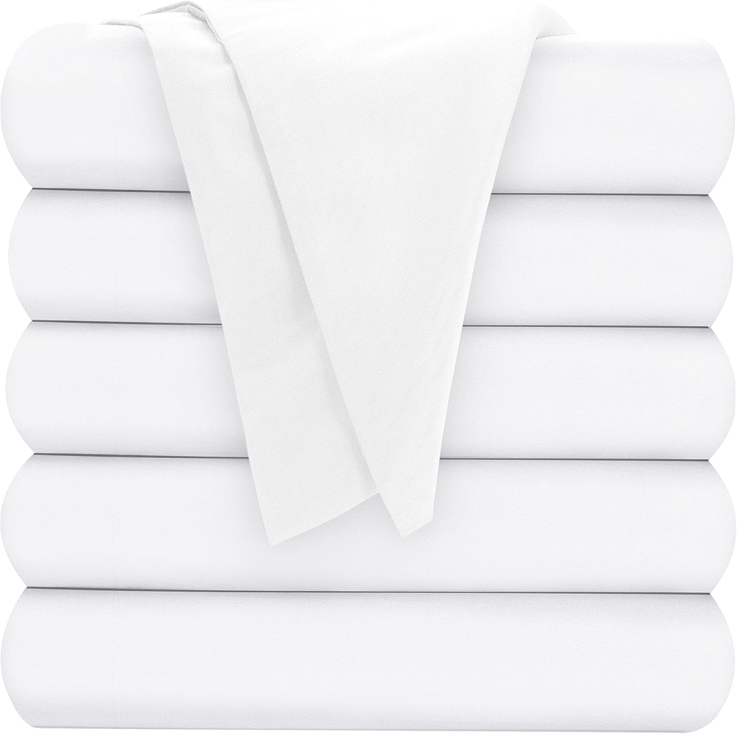 Amazon.com: Oakias Full Flat Sheets White – Pack of 6 Top Sheets for ...