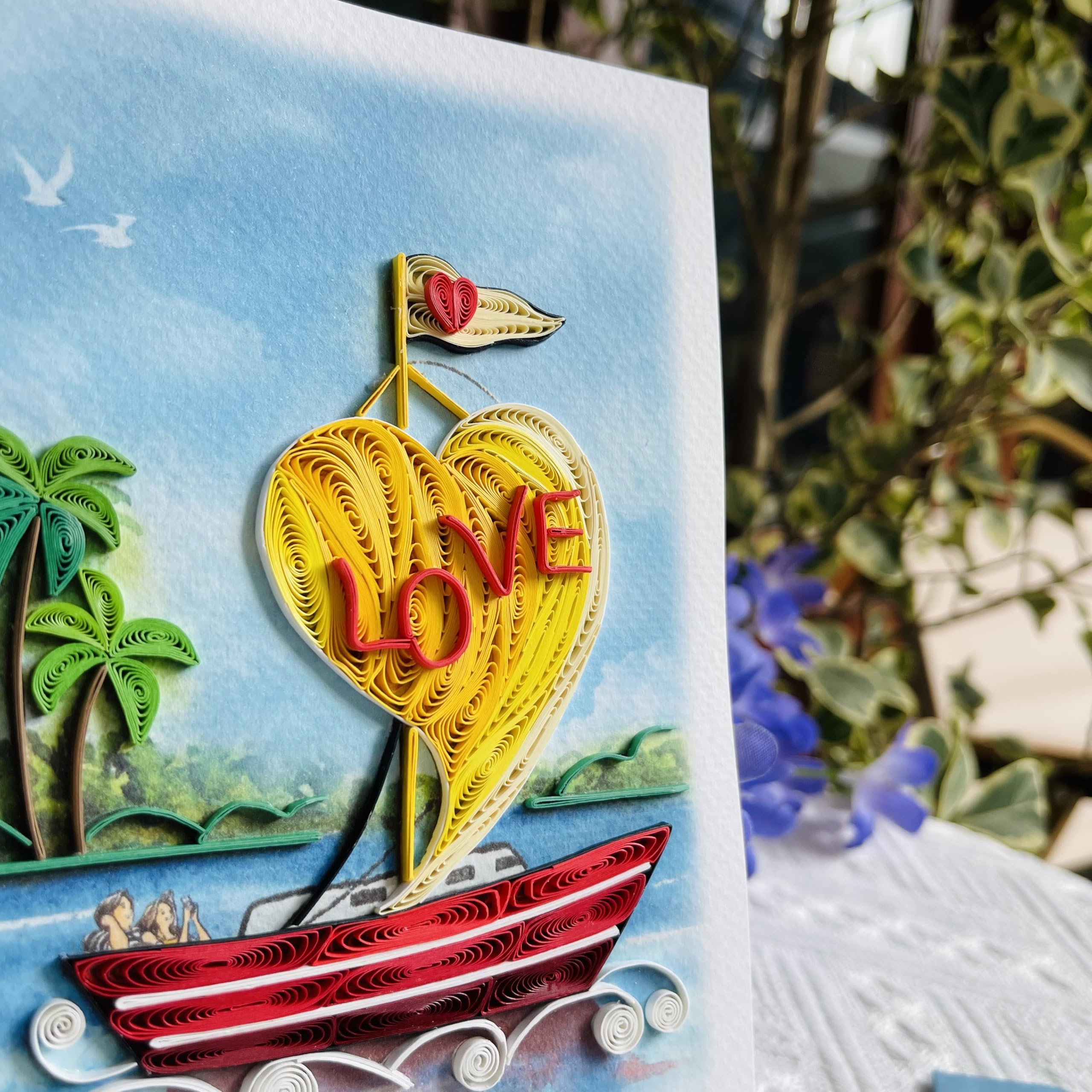 Snapklik.com : Sailboat Quilling Card, Anniversary Card For Wife ...