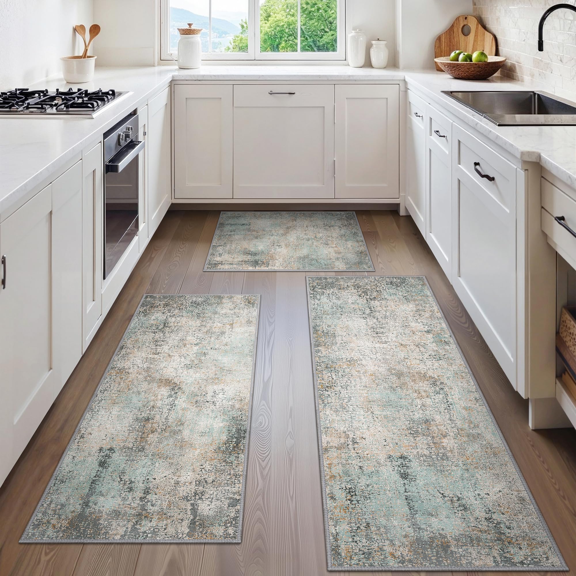 Amazon.com: GENIMO Kitchen Rugs Sets of 3 Non Slip Washable Kitchen ...