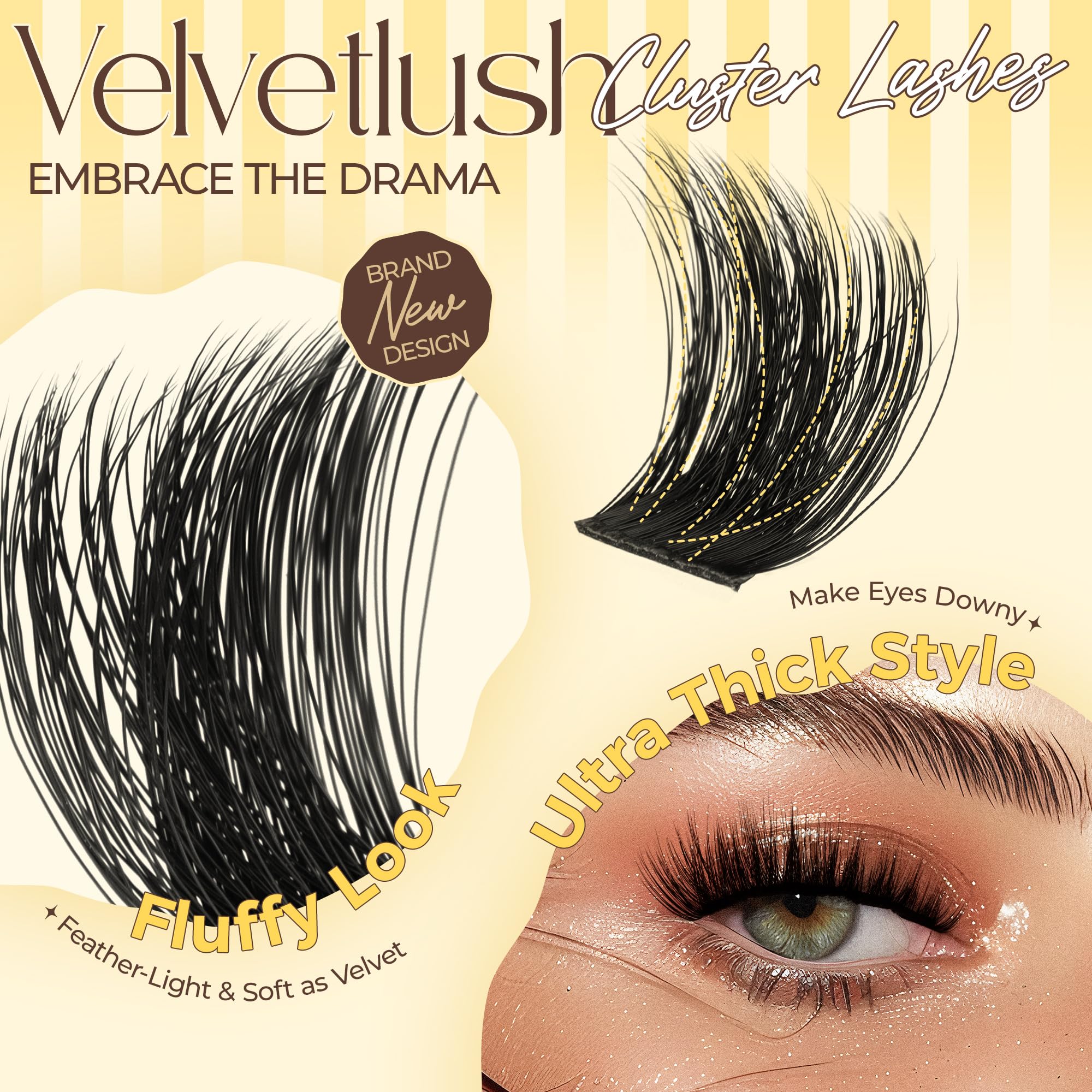 Snapklik.com : Lash-Extension-Clusters, Volume Lash Clusters 9-18mm Mix ...
