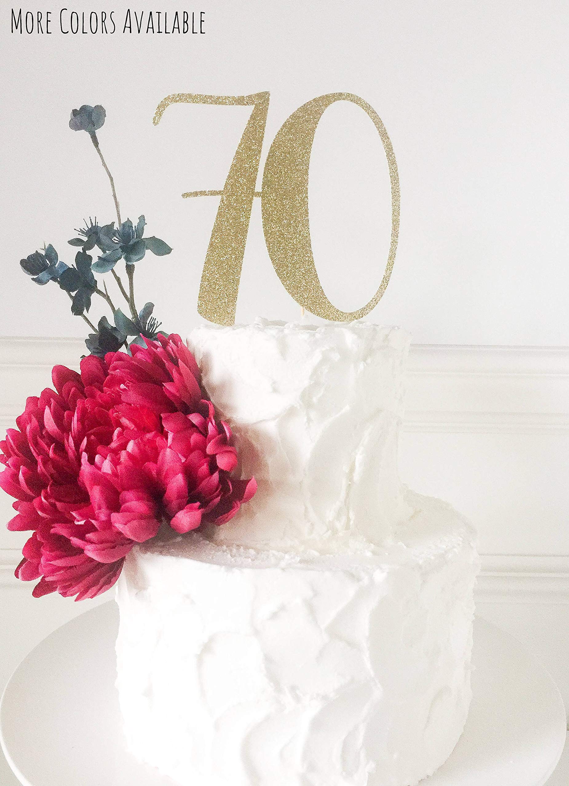 Buy 70 Cake Topper, Seventy Topper, Hello Seventy, Number Cake Topper ...