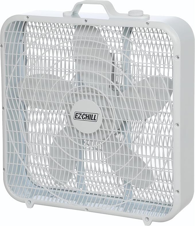 Amazon.com: EZ-CHILL 20" 3-Speed Box Fan with Carry Handle for Full ...