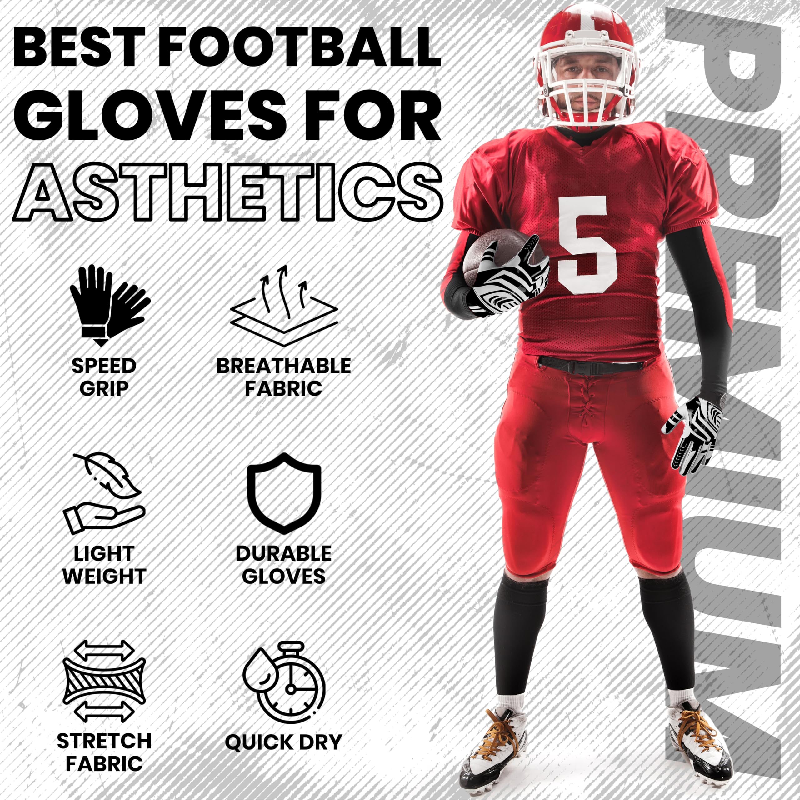 Snapklik.com : LYRX Professional Football Receiver Gloves