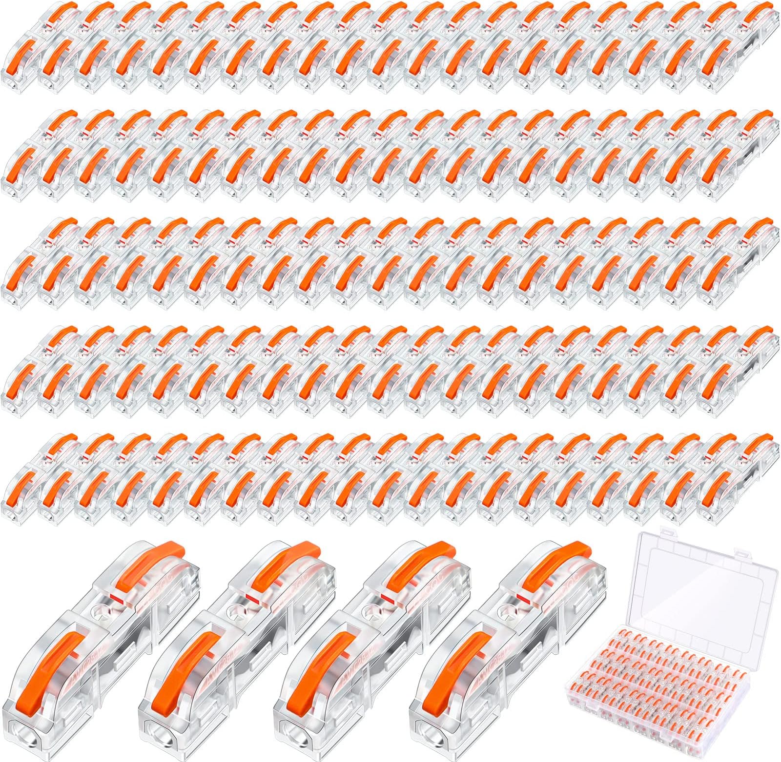 100 Pcs Wire Connectors 1 to 1 Inline Wire Compact Splicing Electrical ...