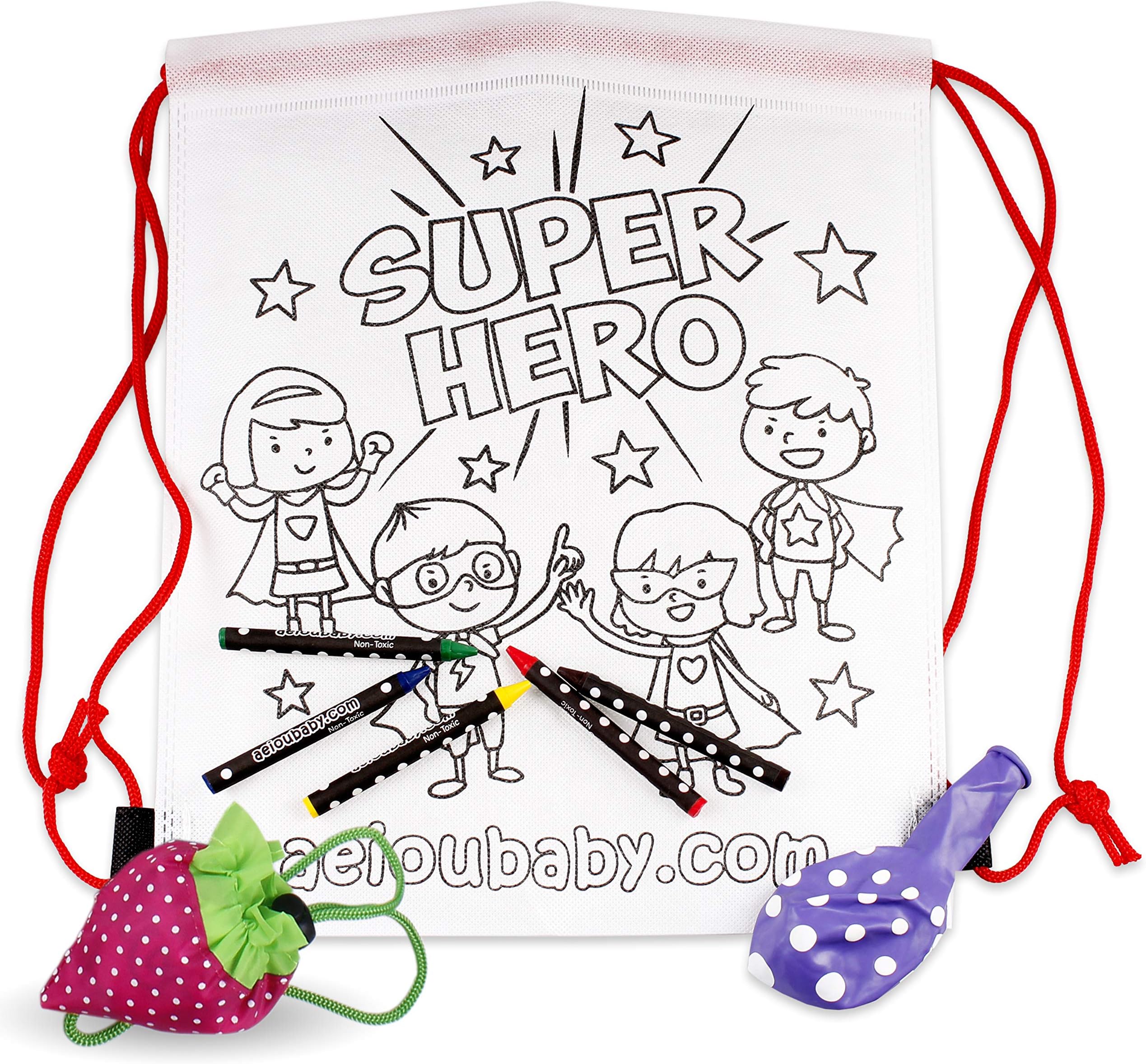 YOUYIKE Sac de Peinture des Enfants, 10 Pièces Sacs à Colorier avec 12 ...