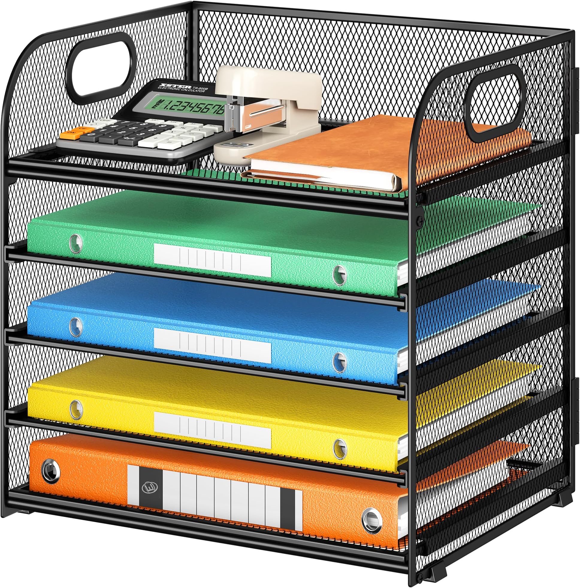 Amazon.com : Lavatino 5 Tray Desk File Organizer, Mesh Paper Sorter ...