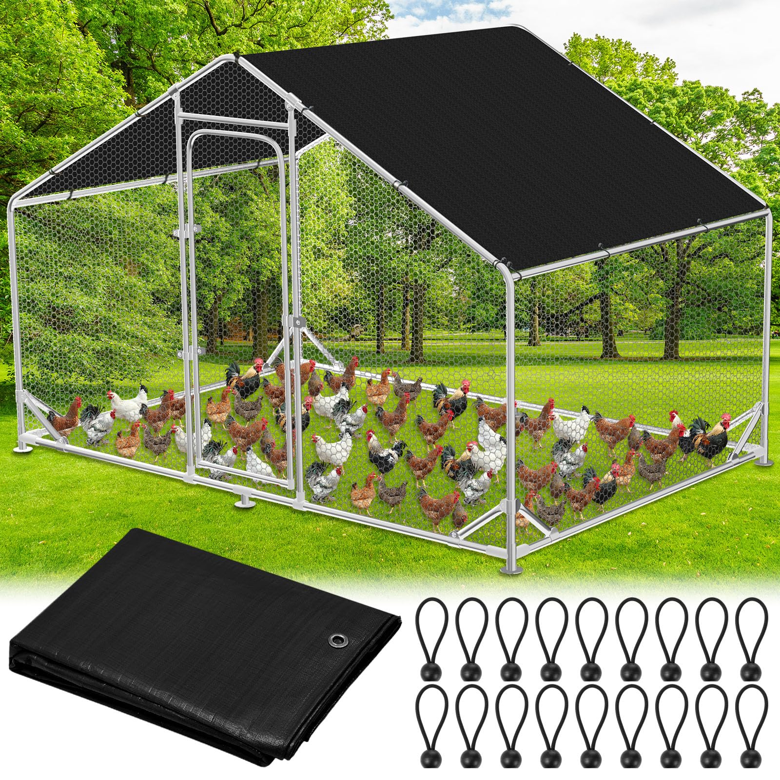 Amazon.com : Nuanchu Chicken Coop Cover Waterproof and UV, 11.3 * 6.3 ...