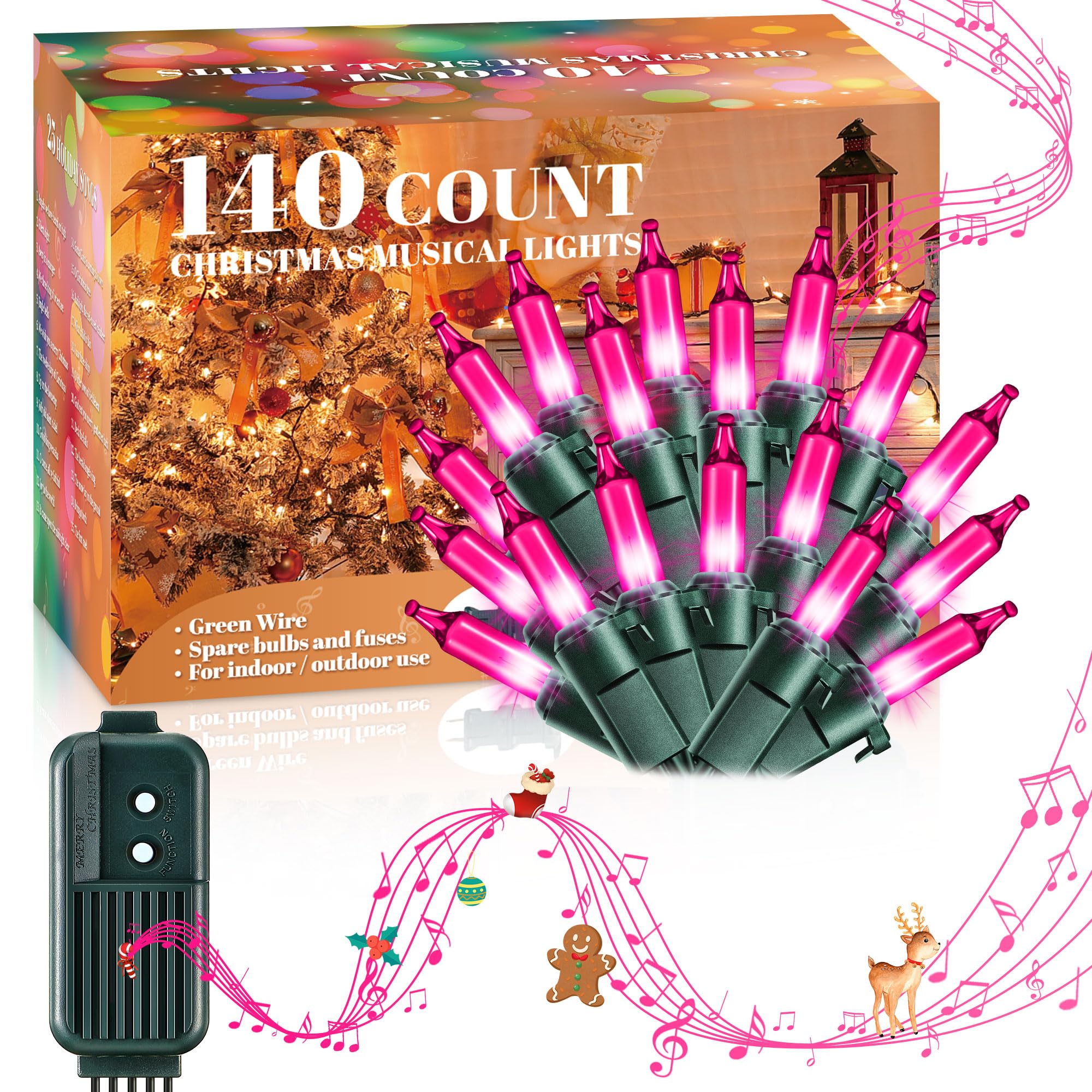 Amazon.com: Enhon Christmas Lights with Music, Singing Christmas Lights ...