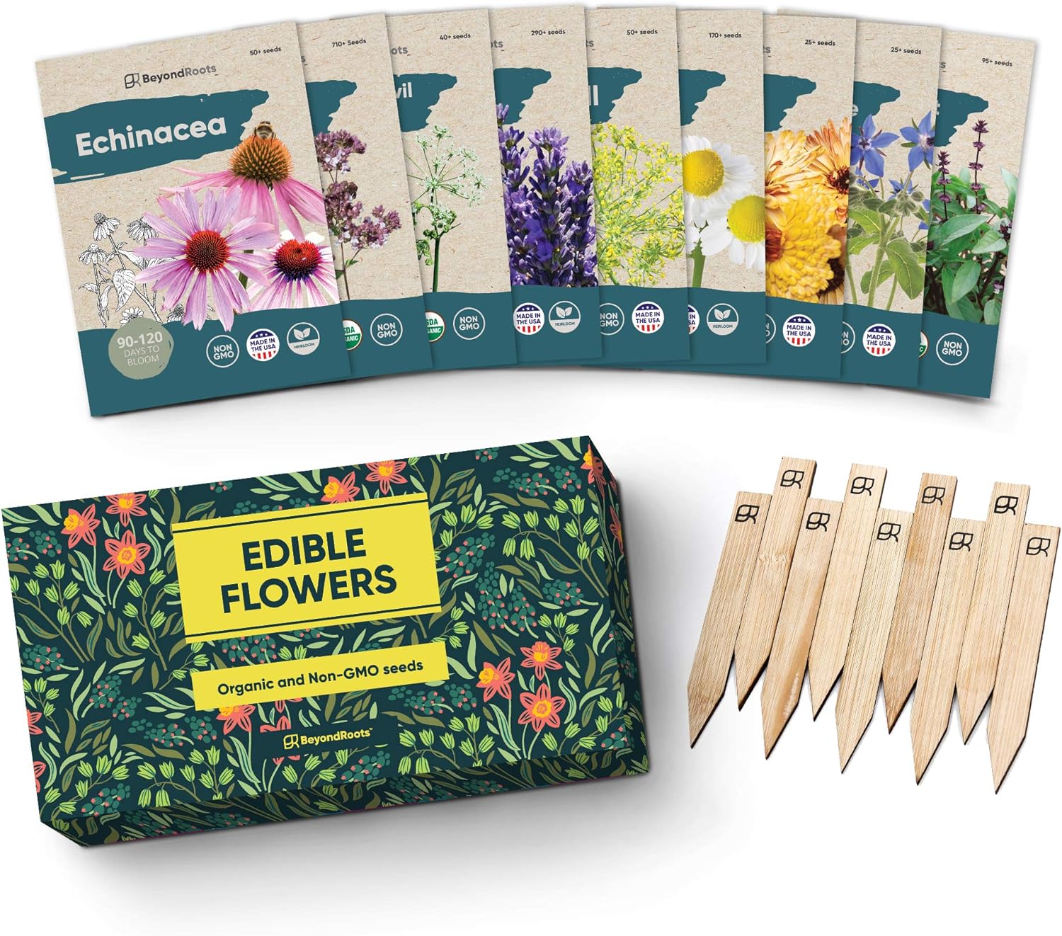 Amazon.com : 100% Edible Flower Seeds for Planting - Certified Organic ...