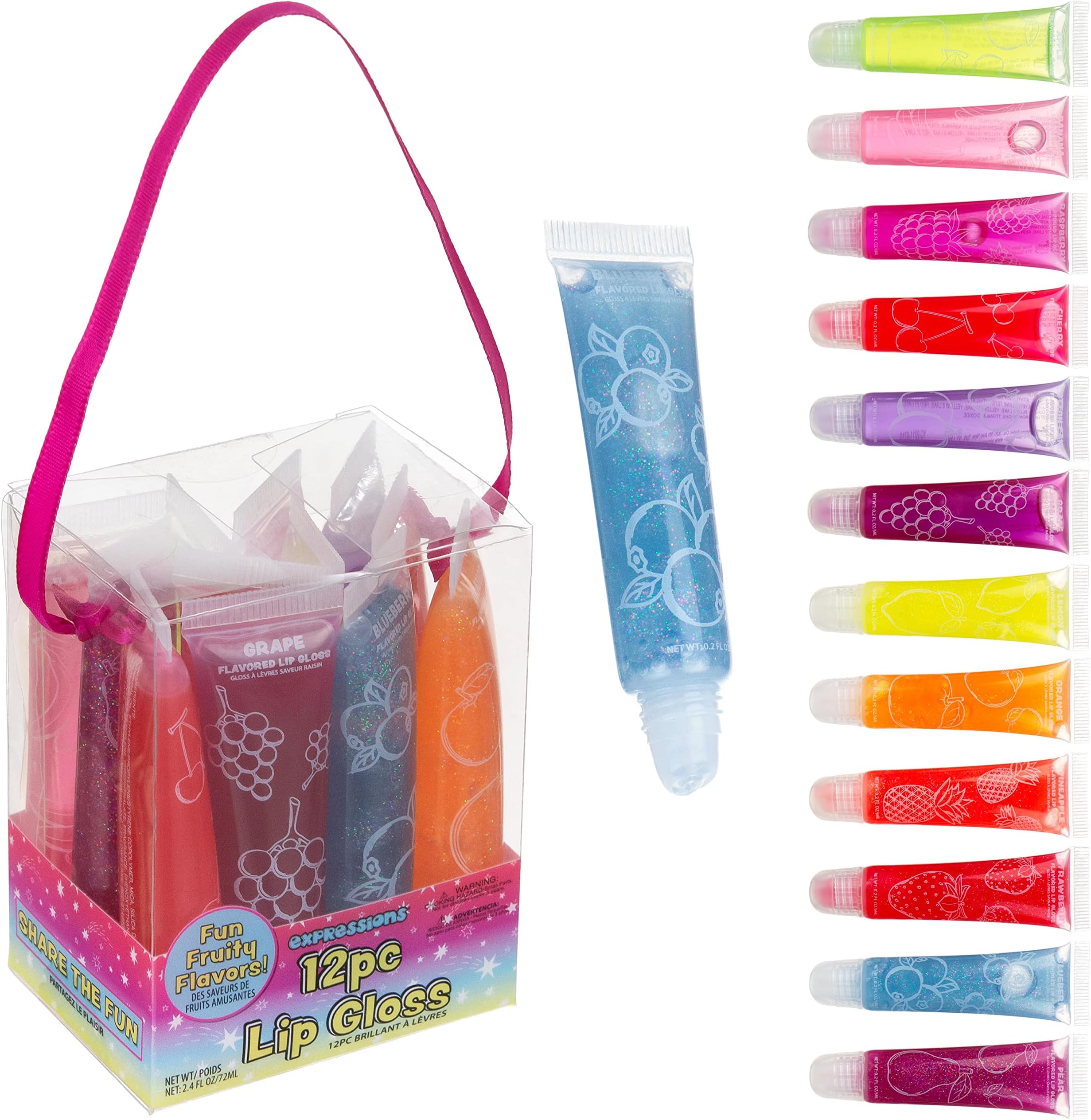 Amazon.com : Expressions girl 24pc Roll On Lip Gloss Set with Carrying ...