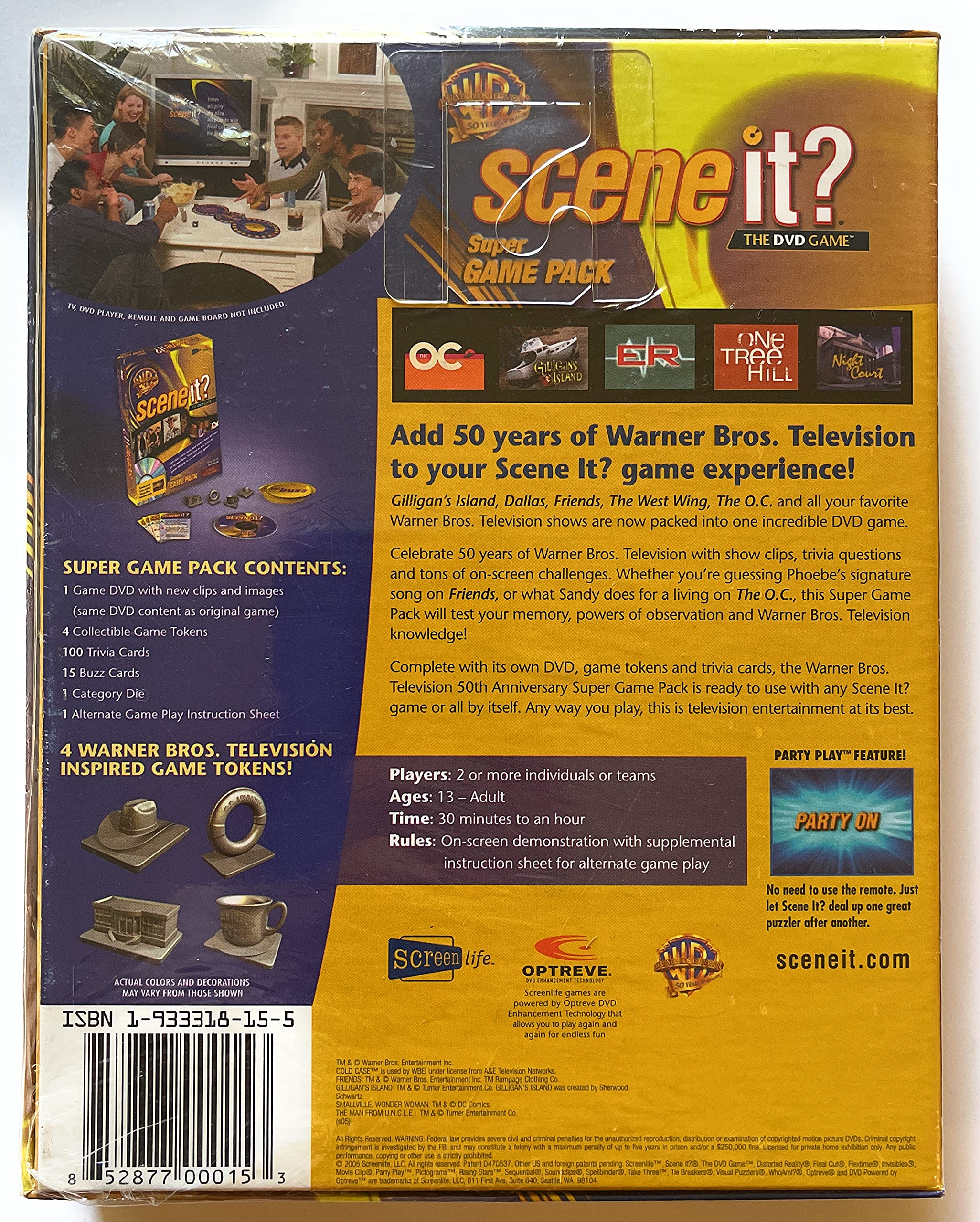 Warner Bros Television 50th Anniversary Warner Bros. Scene It Board