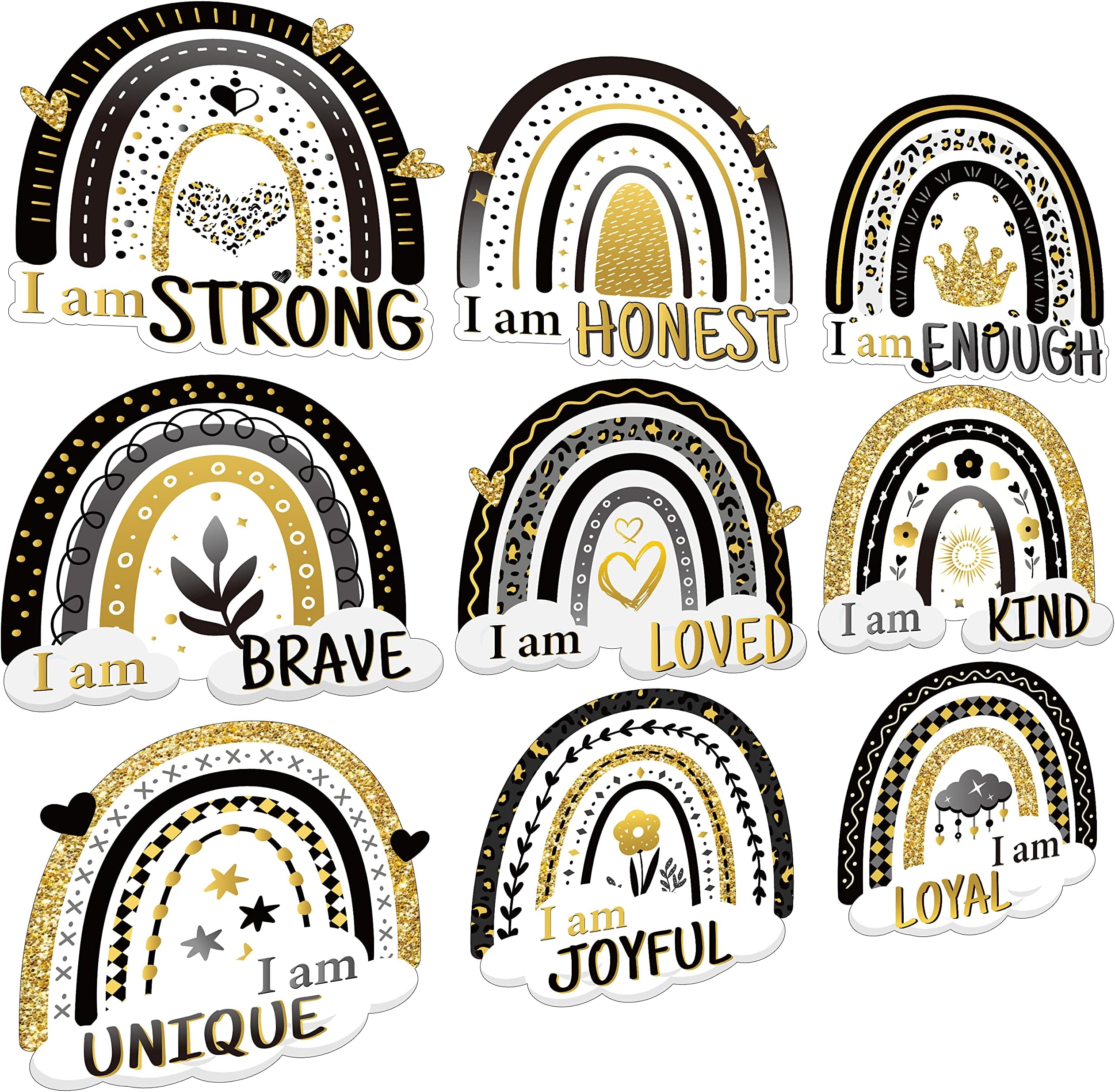 Amazon.com : 63p Back to School Black And Gold Boho Rainbow ...