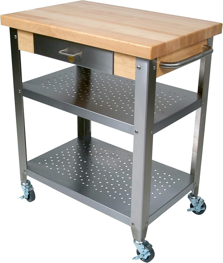 Amazon.com: John Boos Cucina Elegante Maple and Stainless Steel Utility ...