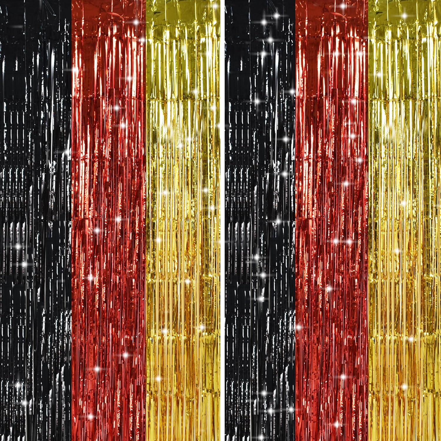 Amazon.com : TONIFUL Black Red Gold Door Streamers,Black Red and Gold ...