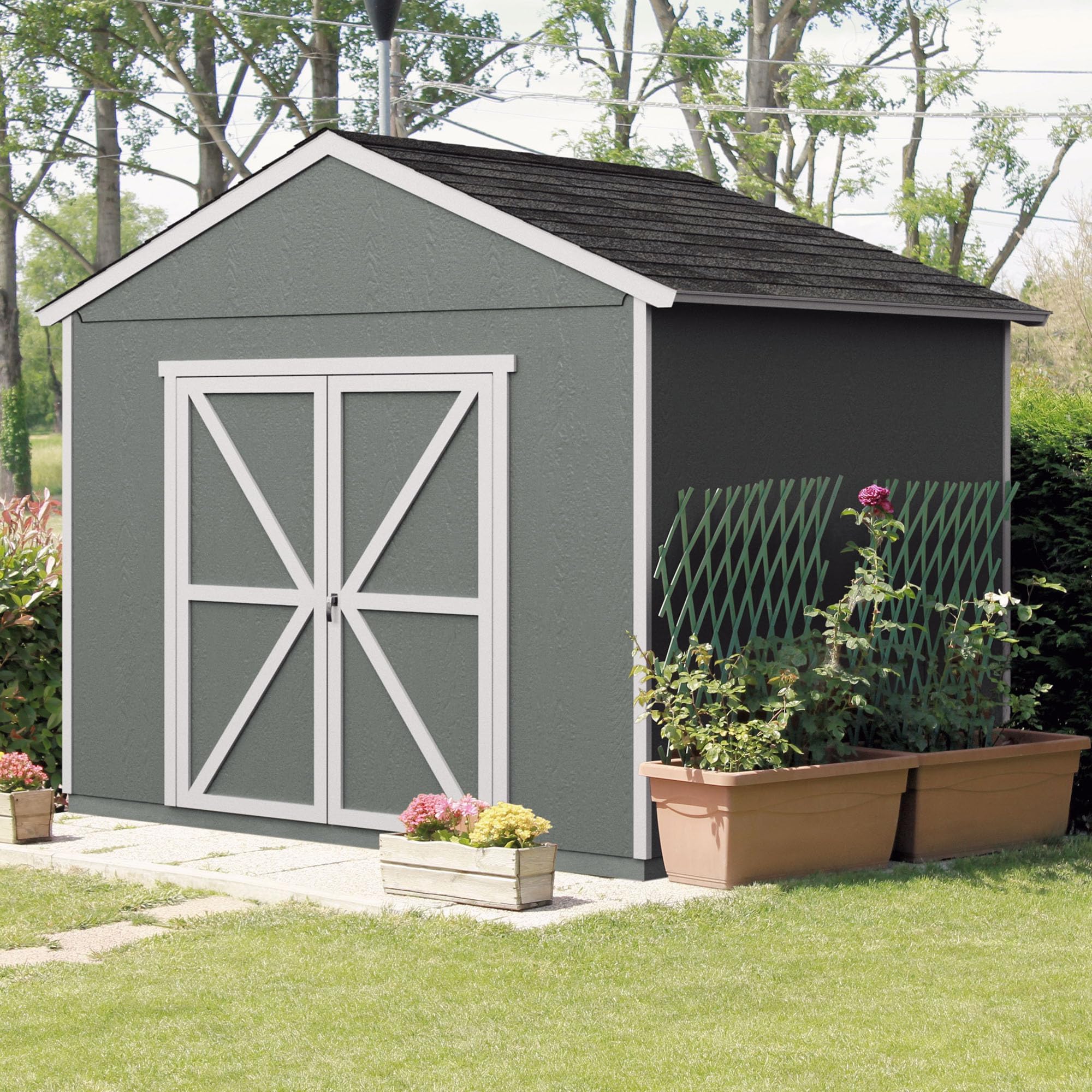 Amazon.com : Handy Home Products Cambria 10x4 Outdoor Wood Storage Shed ...